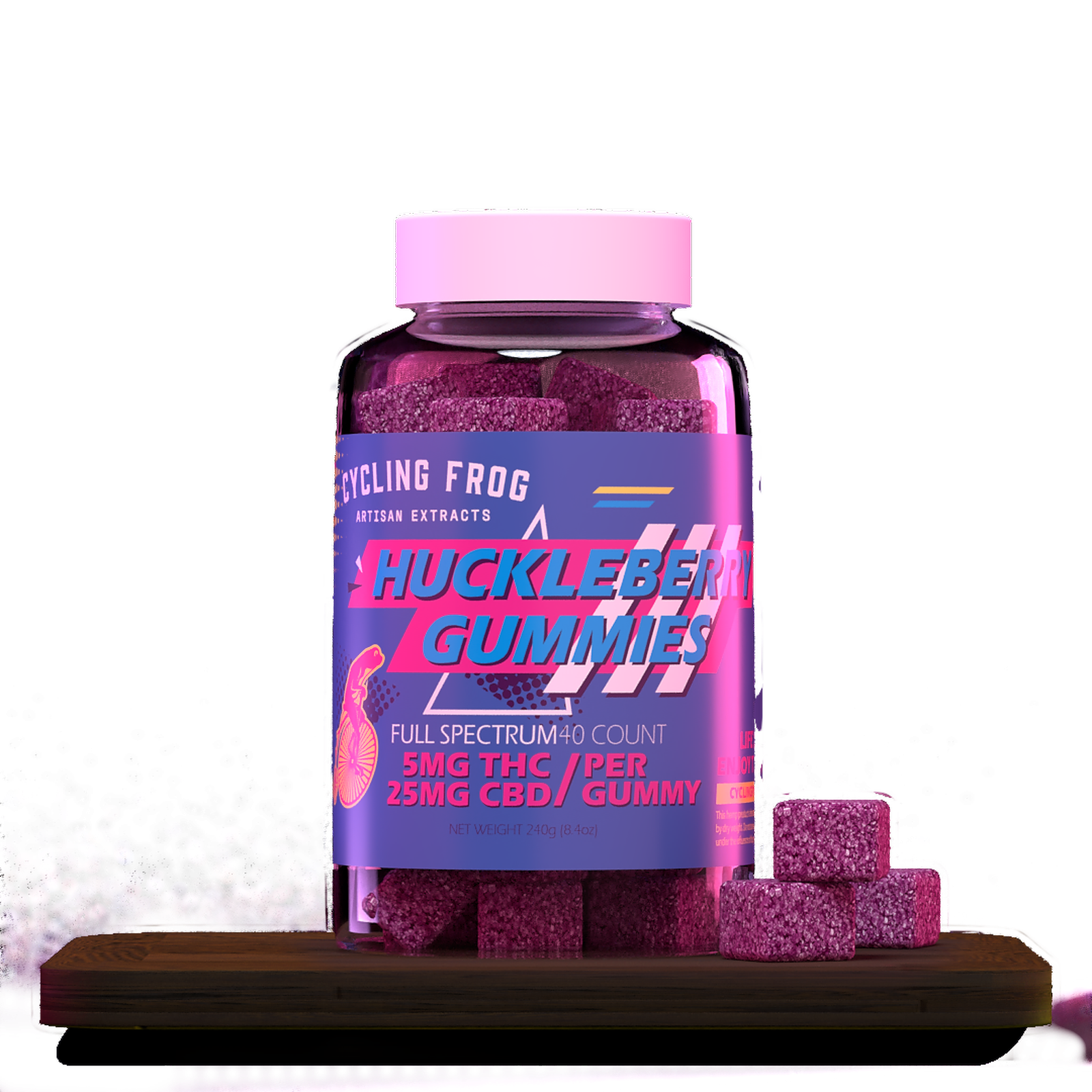 Cycling Frog: Huckleberry 5mg Delta-9 THC + 10mg CBD Gummies, 40ct | Leafly