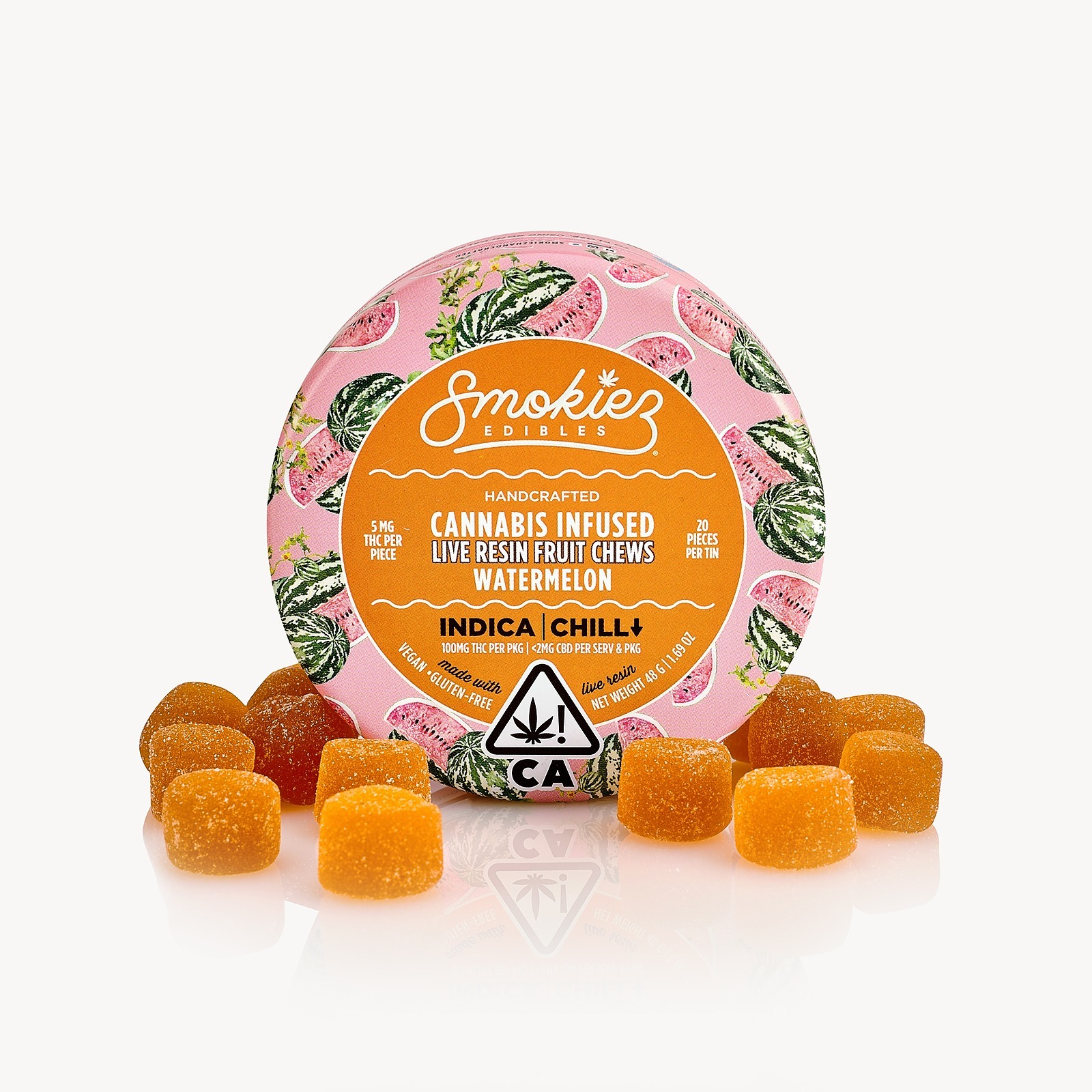 Smokiez Edibles: Watermelon Indica 100mg THC Live Resin Fruit Chews ...