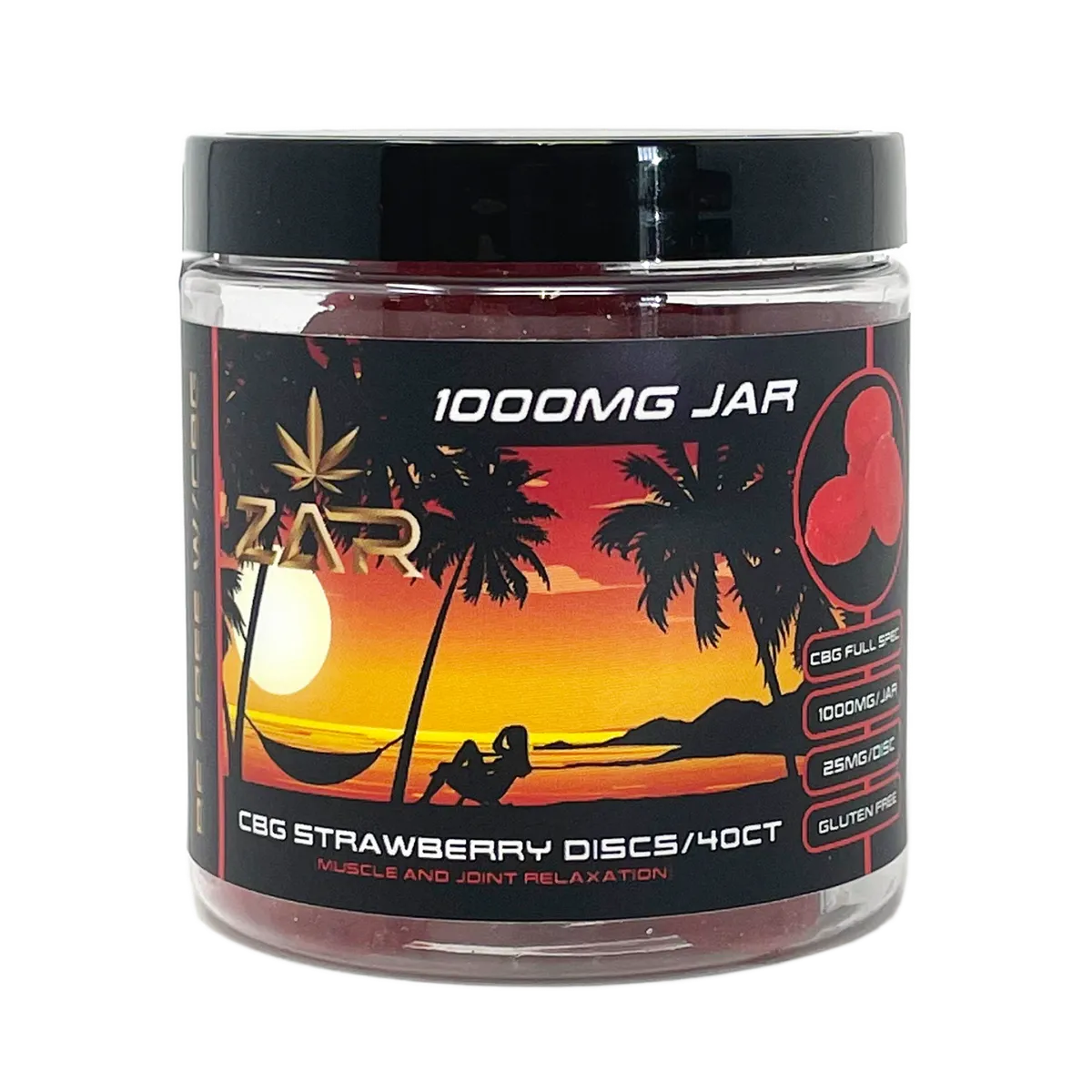 ZAR- Veterans Receive 22% Off!- 10% OFF With Code: LEAFLY: ZAR 1000mg CBG Strawberry Disks | Leafly