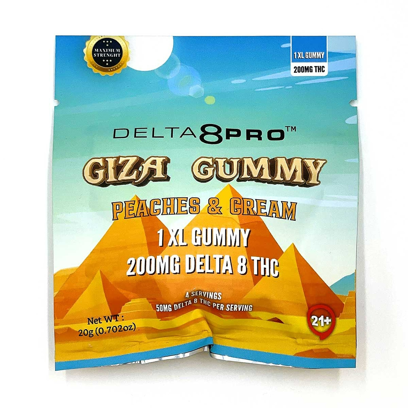 Delta 8 Pro: 200mg Delta-8 Giza Gummy - Peaches & Cream | Leafly