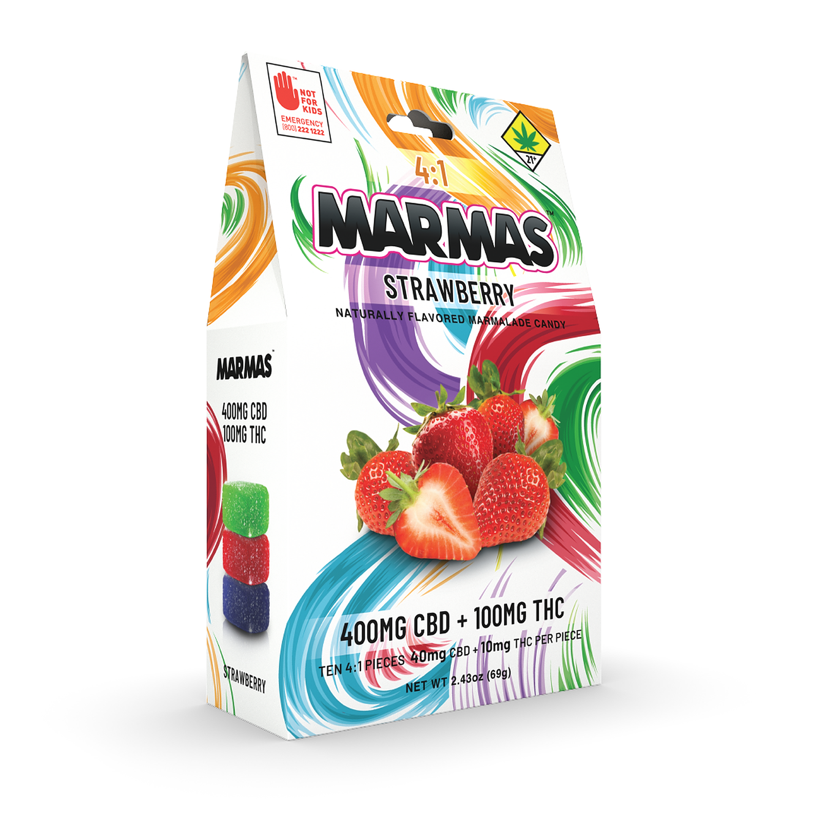 Marmas: Strawberry 4:1 500mg 10-pack | Leafly