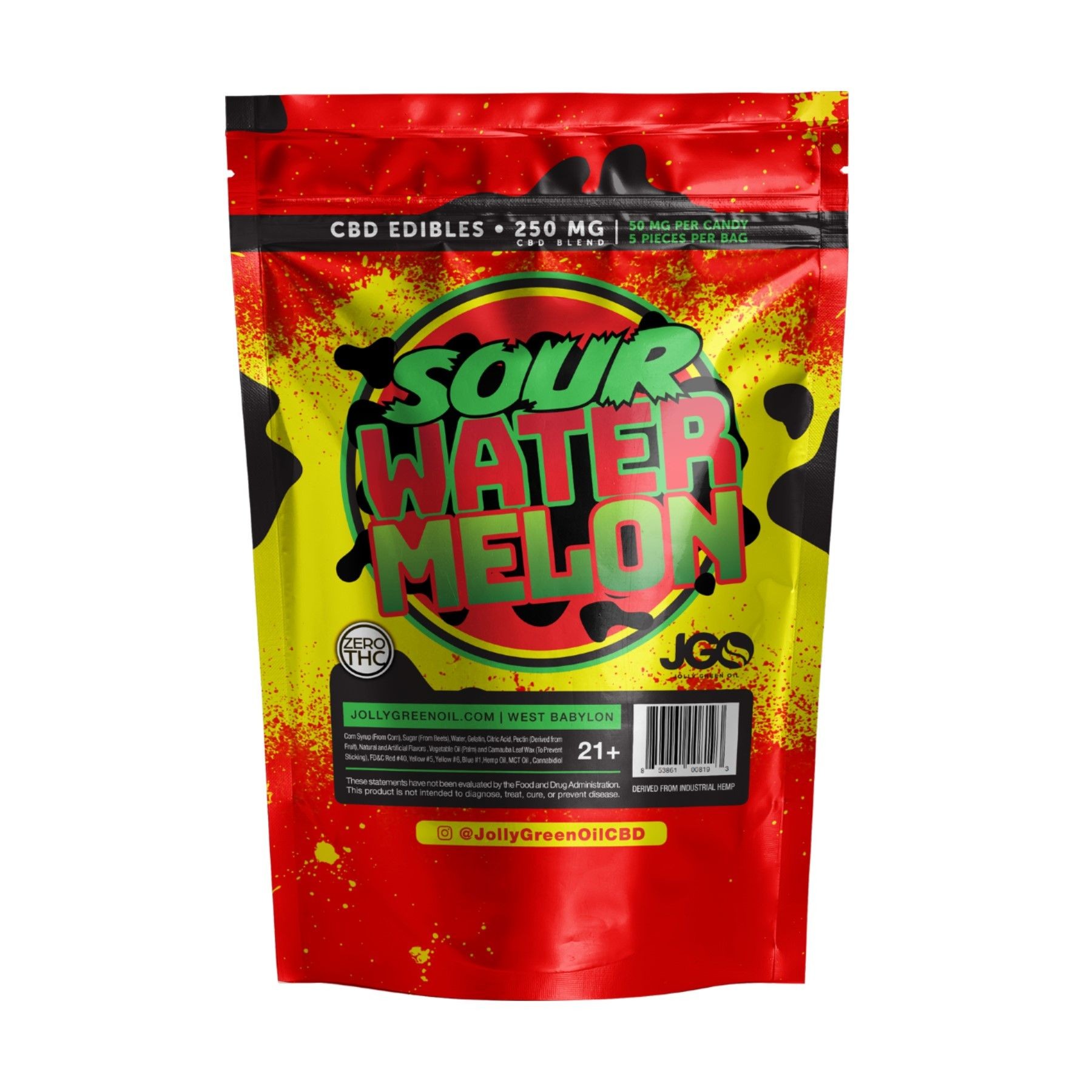 Jolly Green Oil: Sour Patch Watermelon Slices : CBD Gummy | Leafly