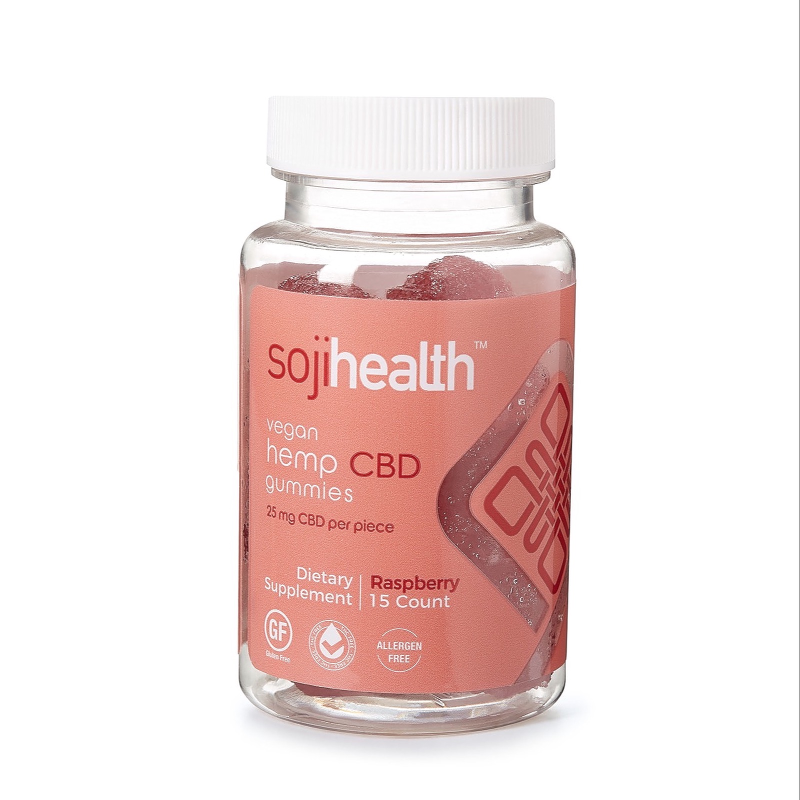 Soji Health: VEGAN HEMP CBD GUMMIES - RASPBERRY | Leafly