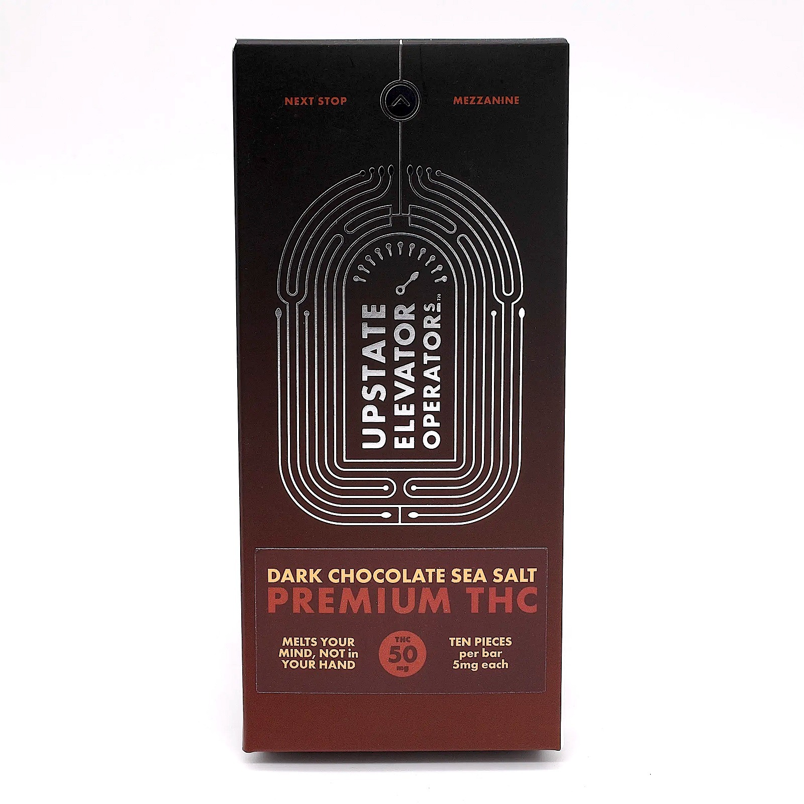 Upstate Elevator Operators: 50mg Dark Chocolate Sea Salt Bar | Leafly