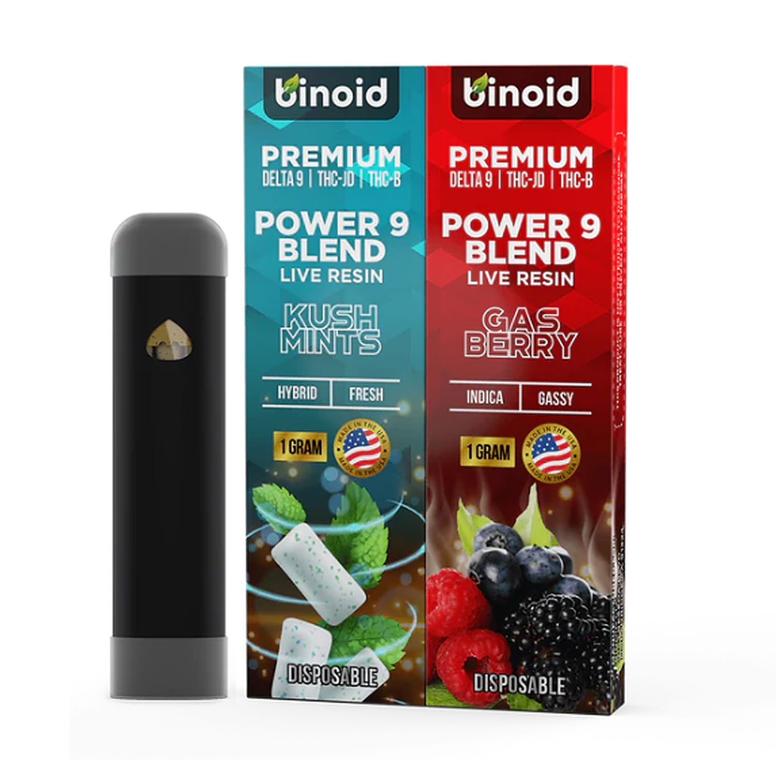 Binoid: Power 9 Blend Live Resin Disposable - 2 Pack Combo | Leafly