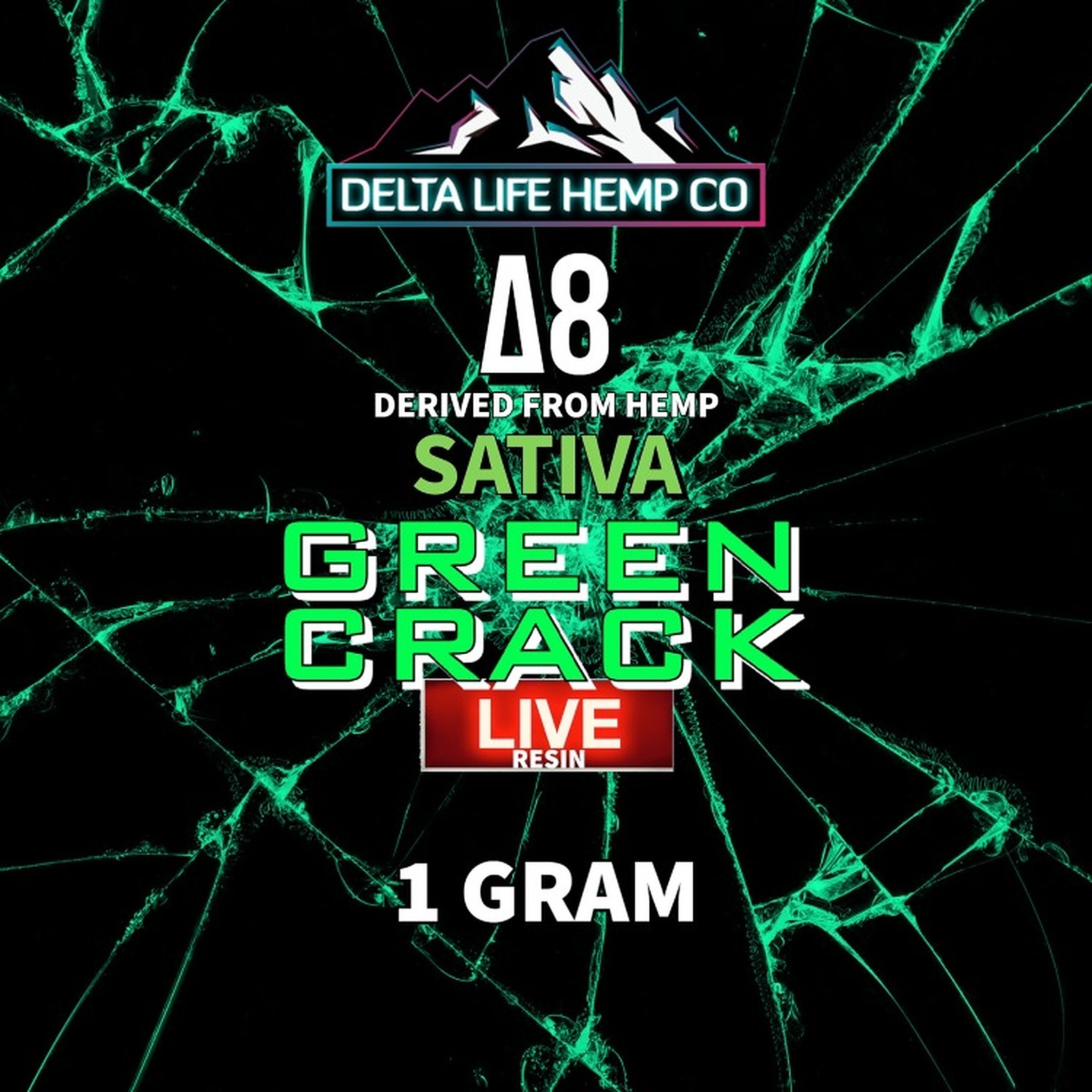 Delta Life Hemp: Delta 8 Green Crack 1 Gram Sativa Vape Cartridge | Leafly