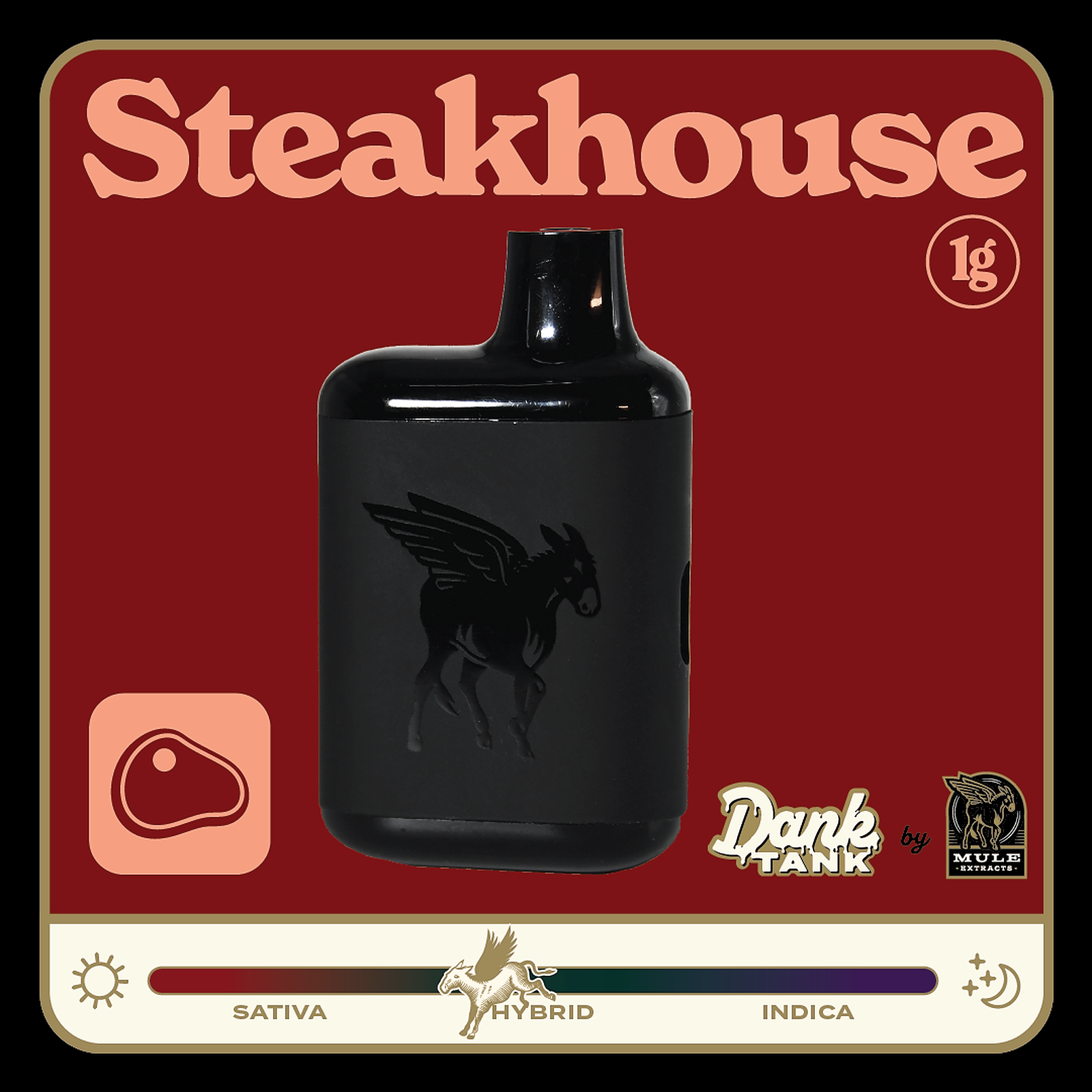 Mule Extracts: 1g Dank Tank Pure Live Resin Steakhouse 80.3% (Hybrid ...