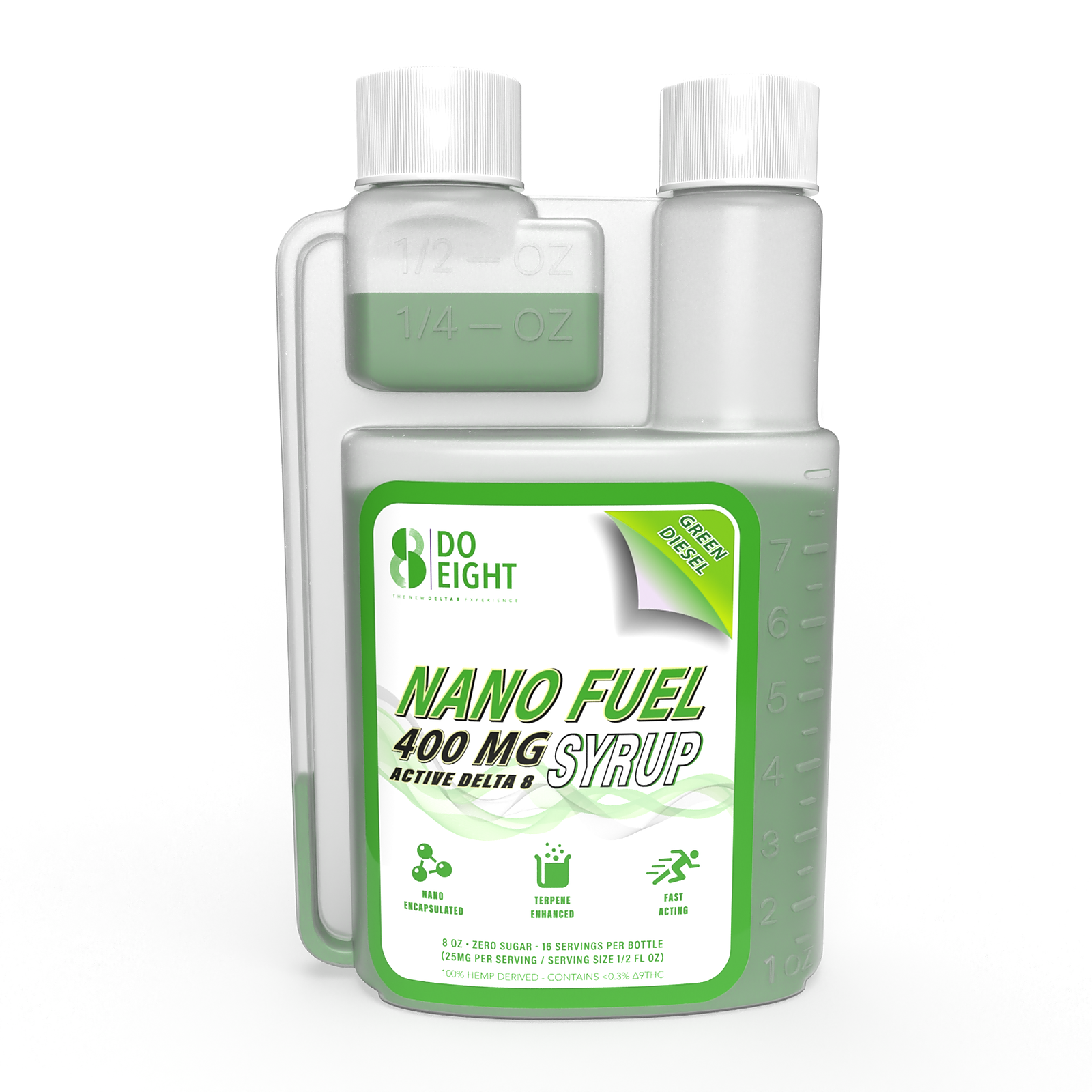 Do Eight: Do Eight Nano Fuel - 400 MG Delta 8 Syrup - Green Diesel | Leafly