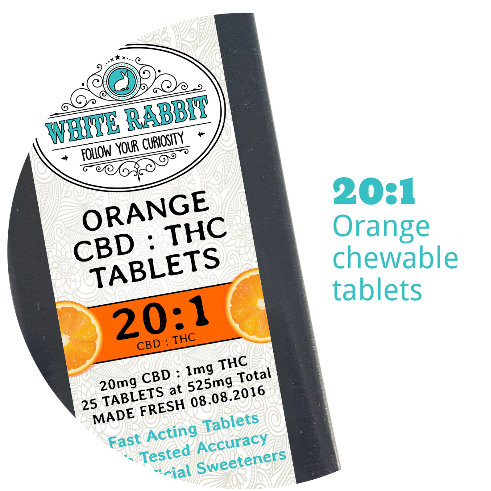 White Rabbit: 20:1 CBD:THC Orange Chewable Tablets | Leafly