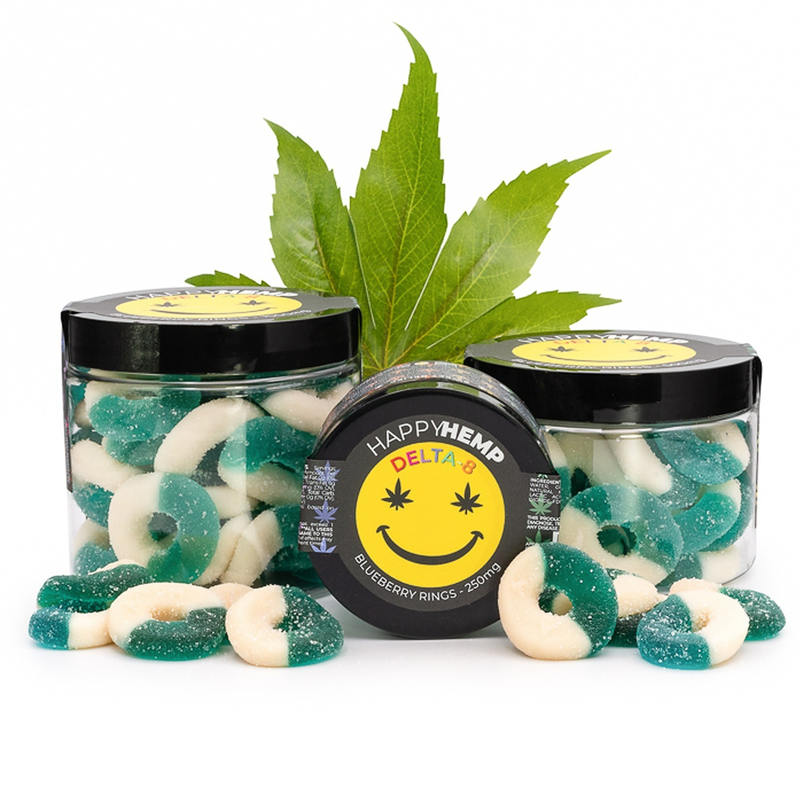 Happy Hemp: Delta 8 Blue Gummy Rings | Leafly