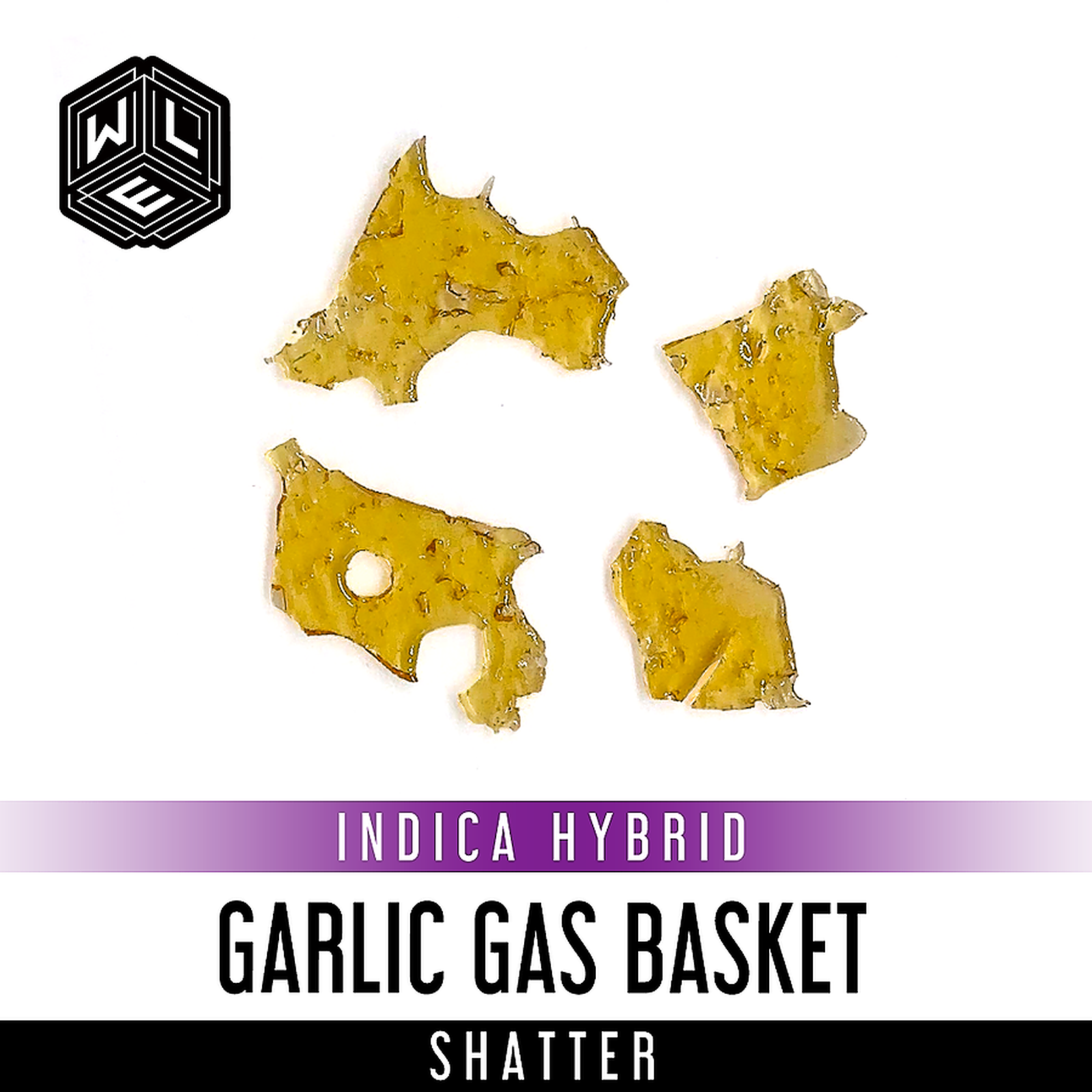 White Label Extracts: Garlic Gas Basket Shatter 1 Gram | Leafly