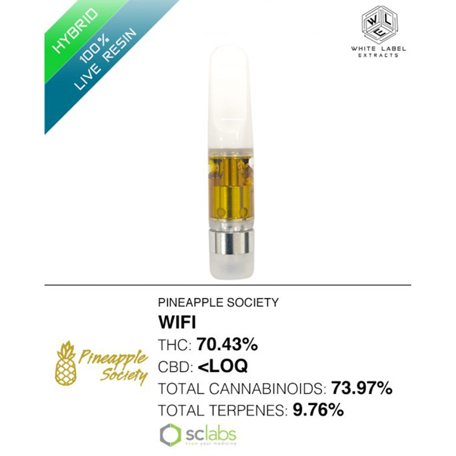 White Label Extracts: WiFi Live Resin Cartridge 0.5g | Leafly
