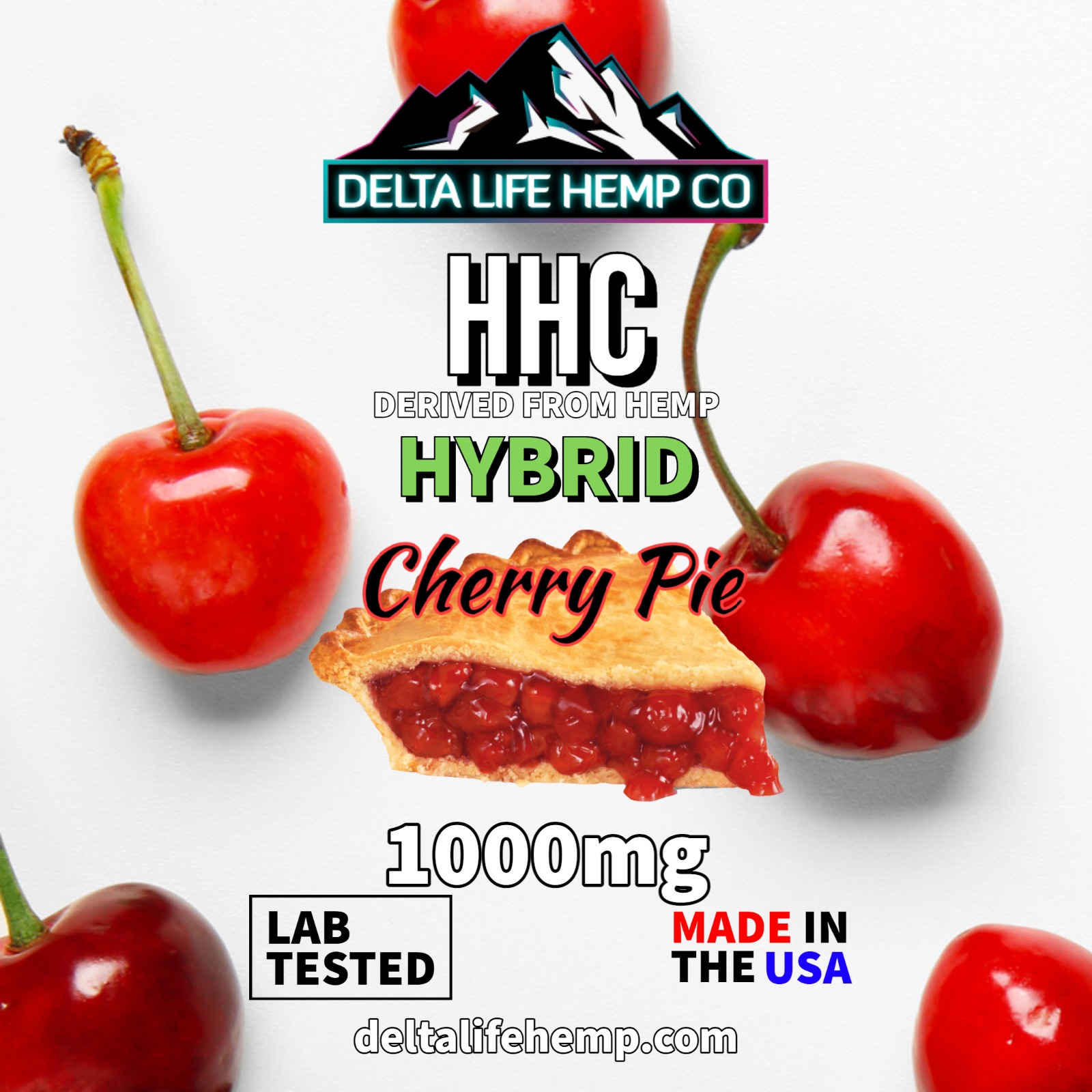 Delta Life Hemp: Cherry Pie HHC 1 Gram Hybrid Vape Cartridge | Leafly