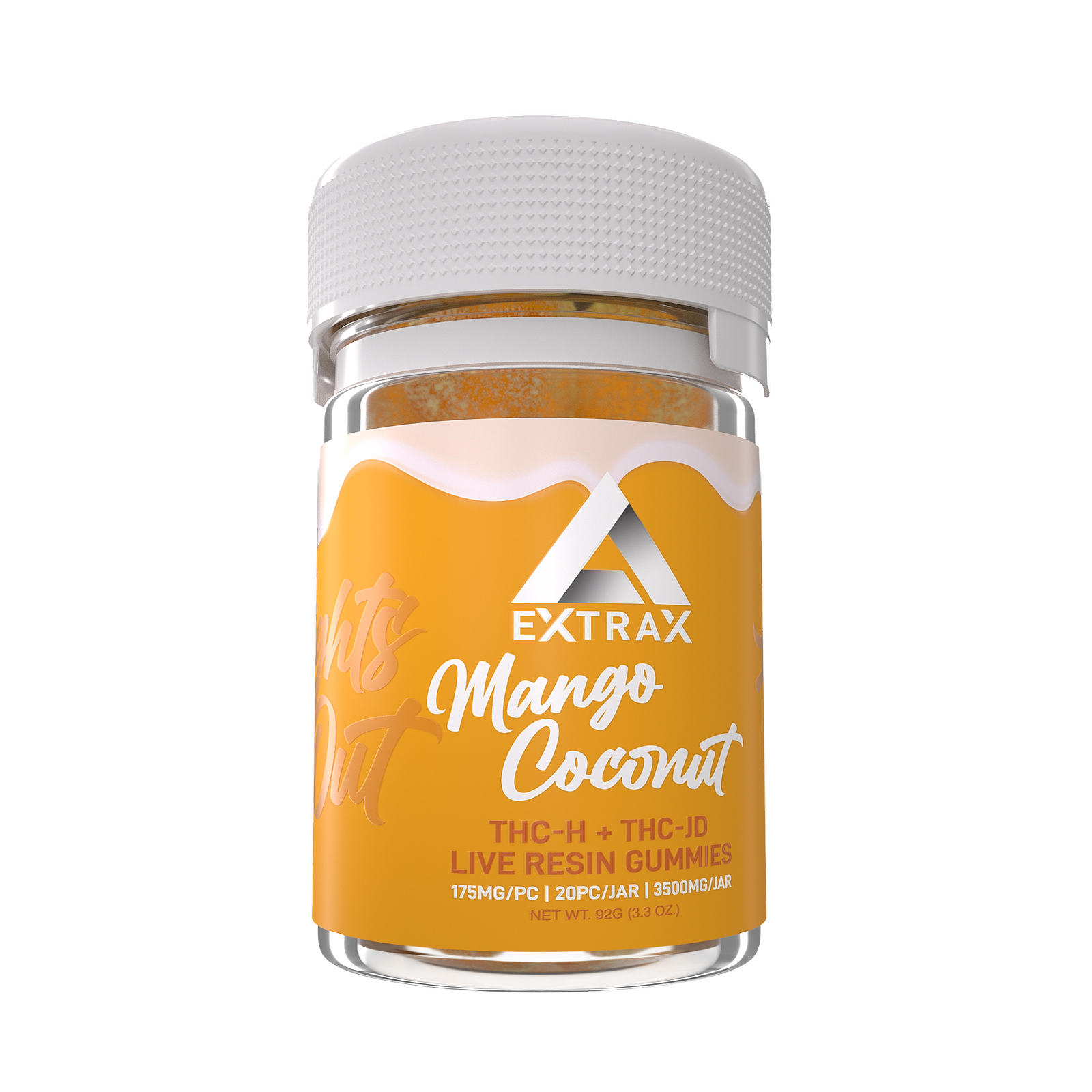 Delta Extrax: Mango Coconut THCh THCjd Gummies 3500mg | Leafly