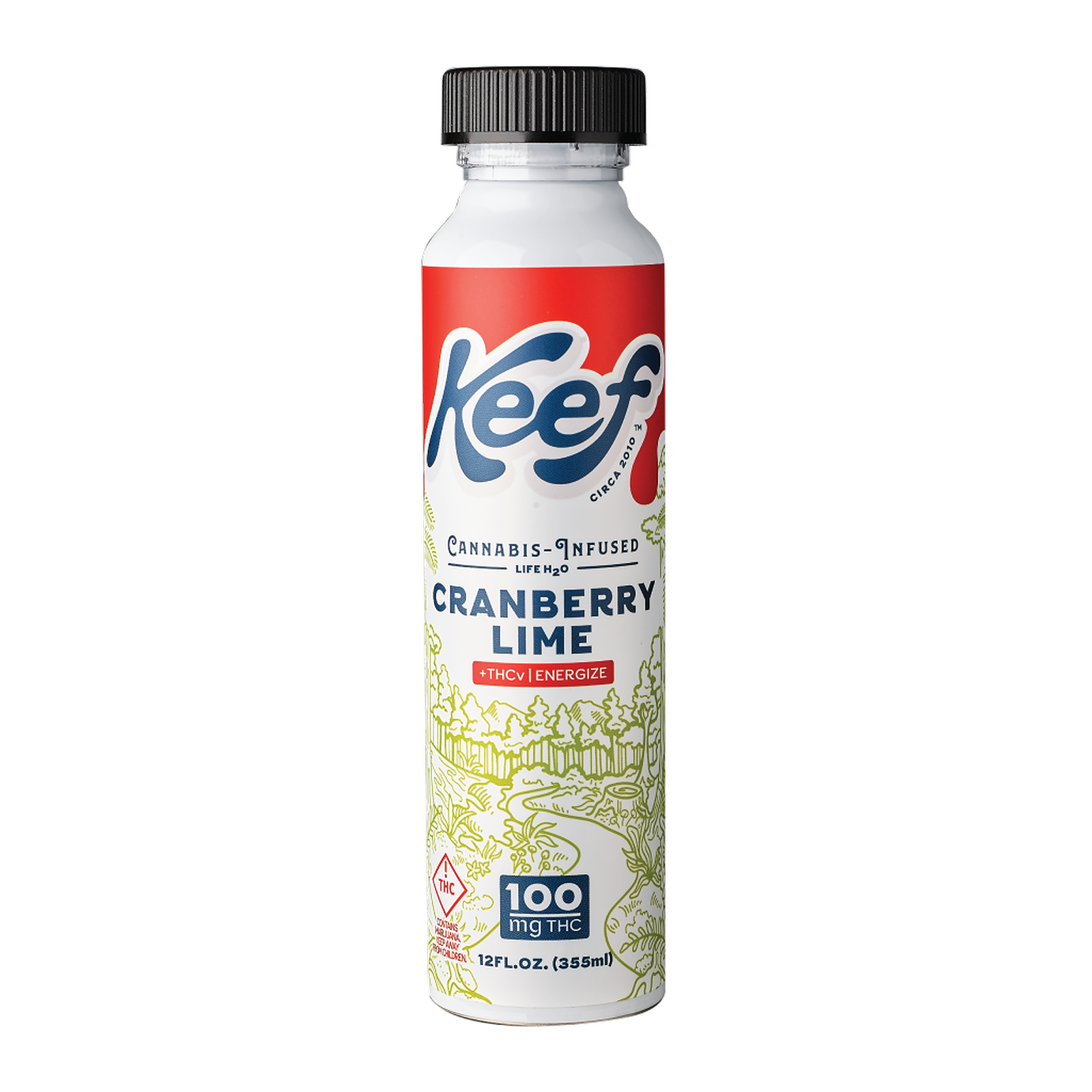 Keef Brands: Keef Life H2O - Cranberry Lime +THCv 100mg | Leafly
