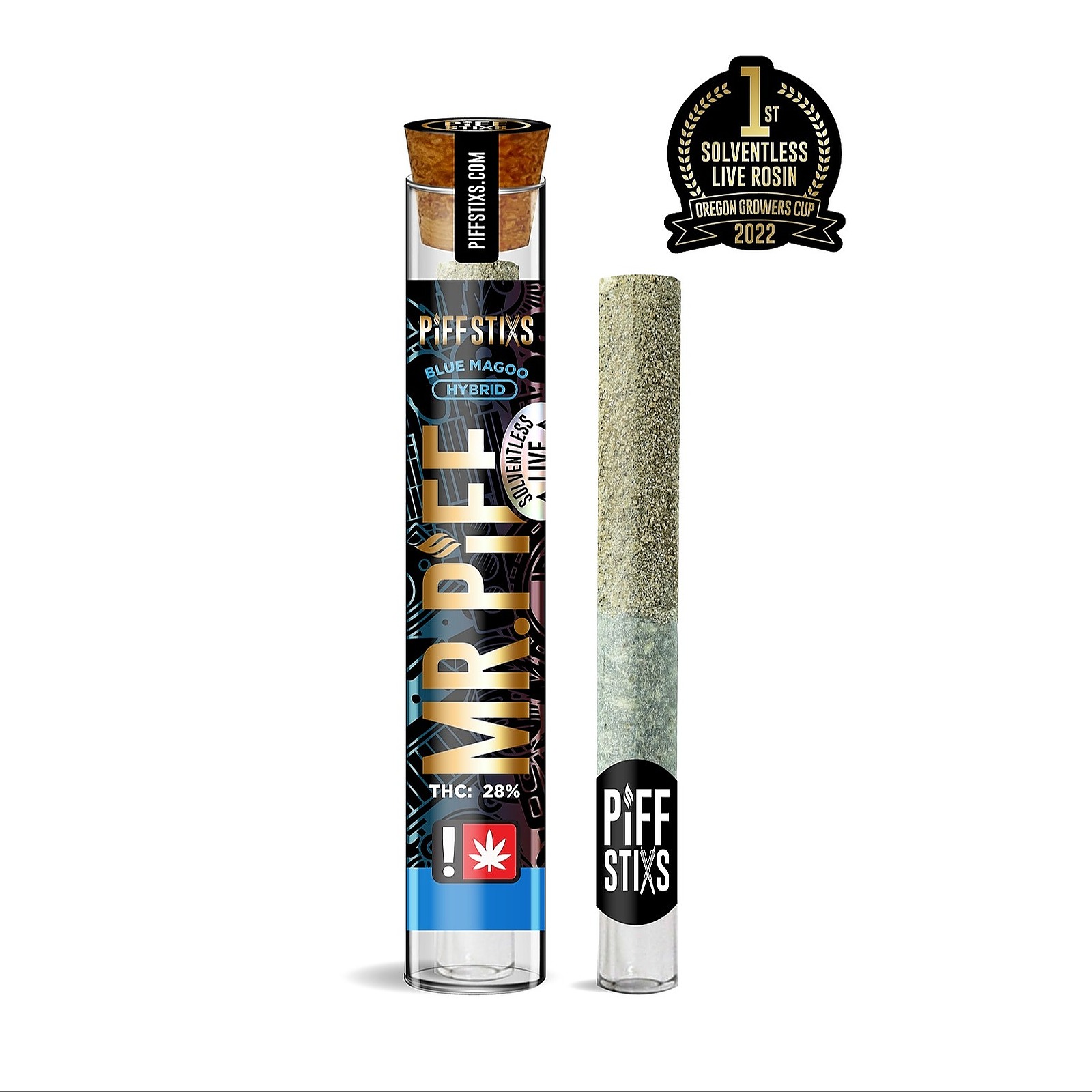 Piff Stixs: Mr. Piff Blue Magoo 1.5G Glass Tip Pre-Roll | Leafly
