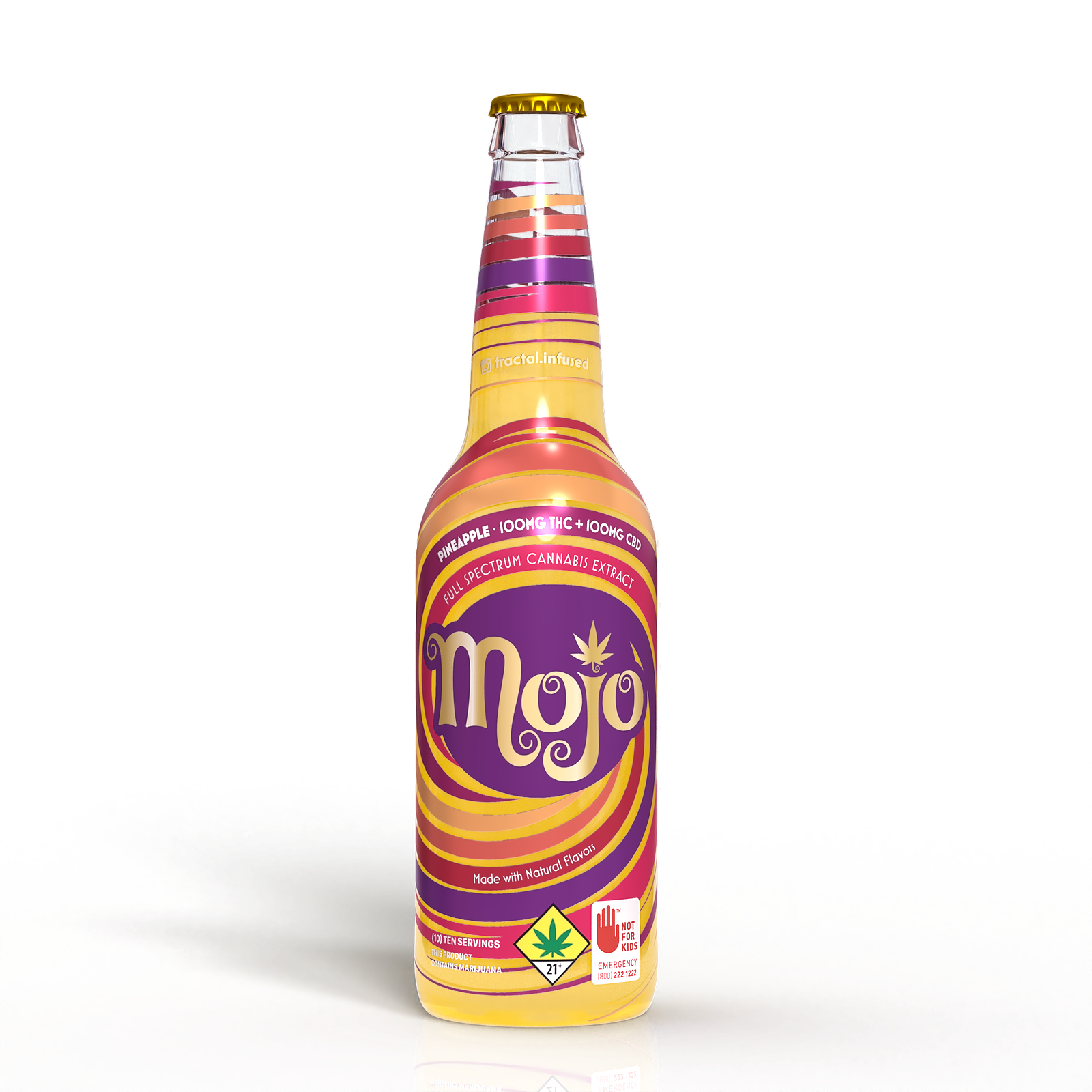 Fractal Infused: 100mg Mojo Full Spectrum Pineapple Soda | Leafly