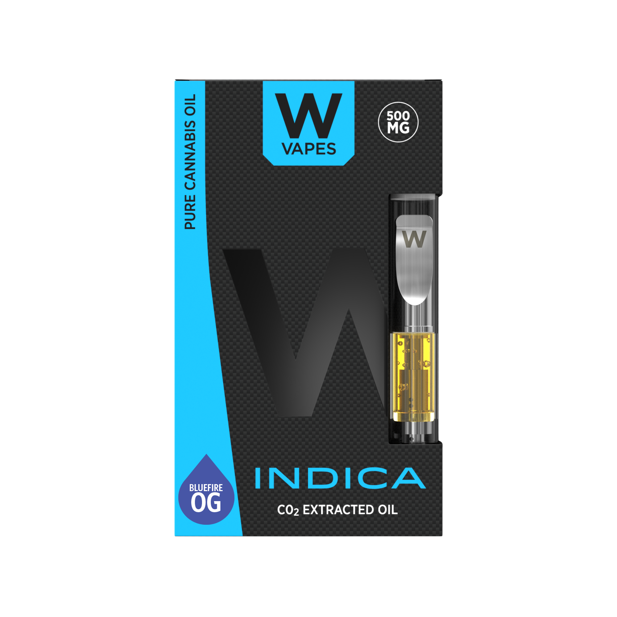 W Vapes: Blue Fire OG Indica 500MG Premium Cartridge | Leafly