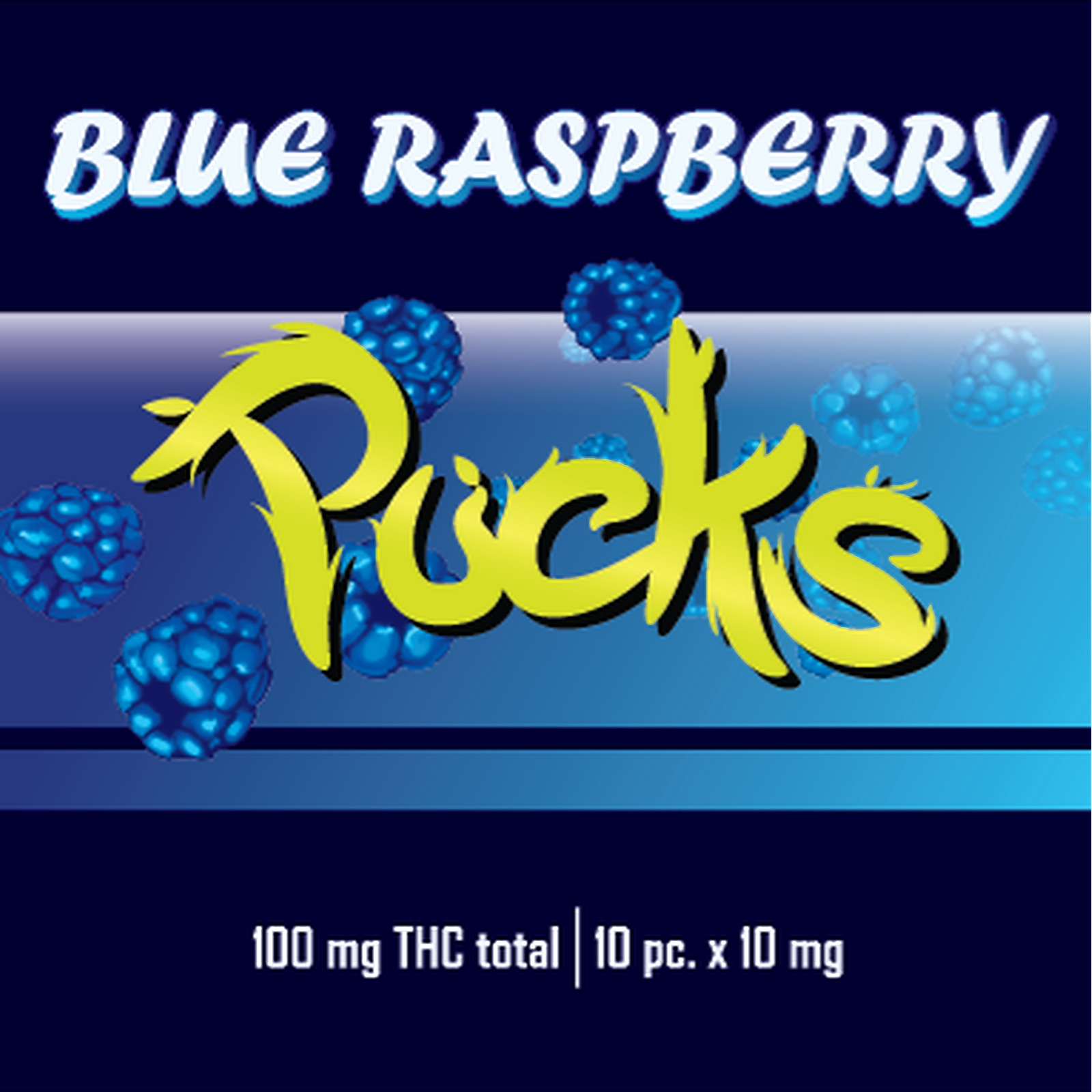 Pucks Cannabis Confections: Blue Raspberry 100mg | Leafly