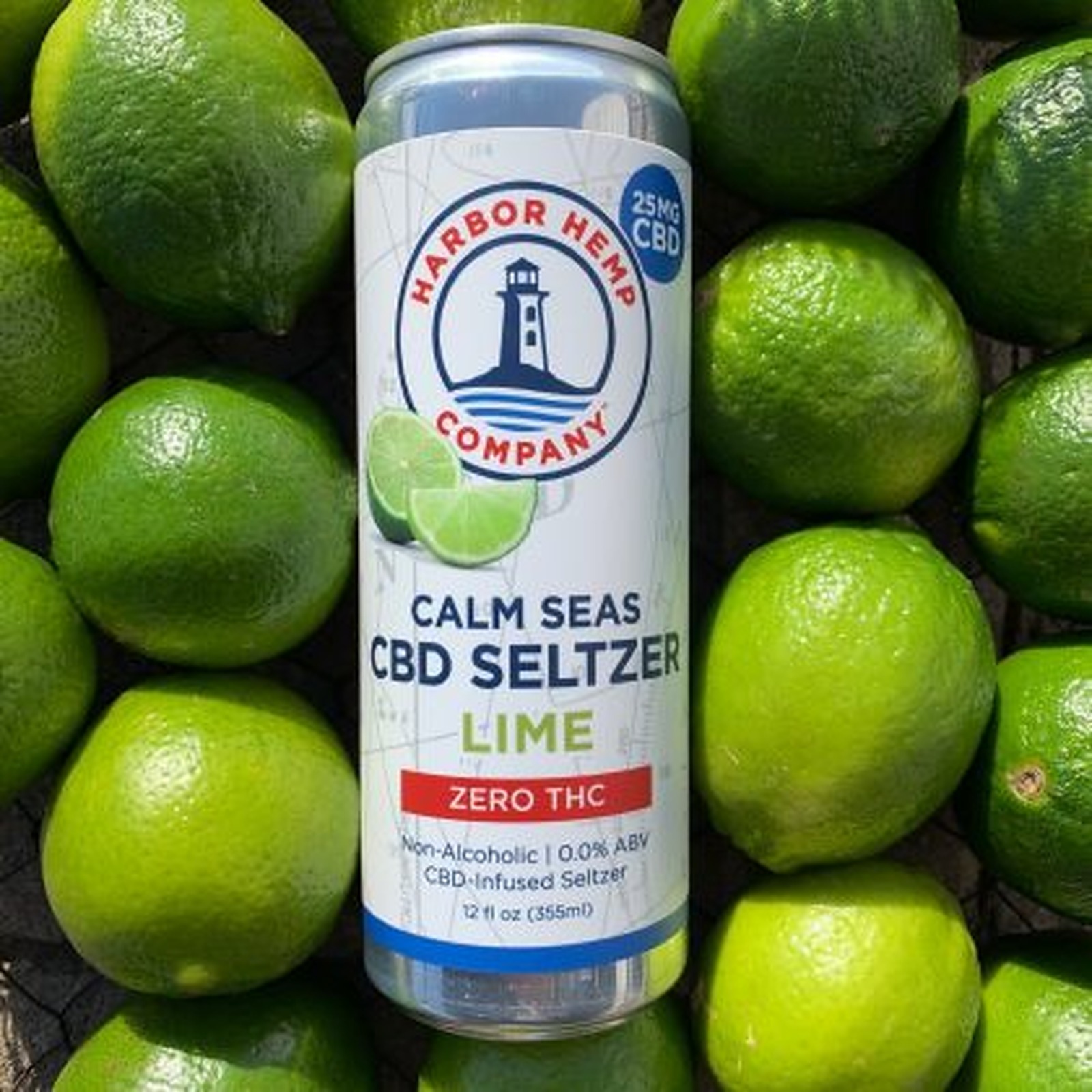 Harbor Hemp Company: Lime CBD-Infused Seltzer, 4 Pack 25mg per 12 fl ...