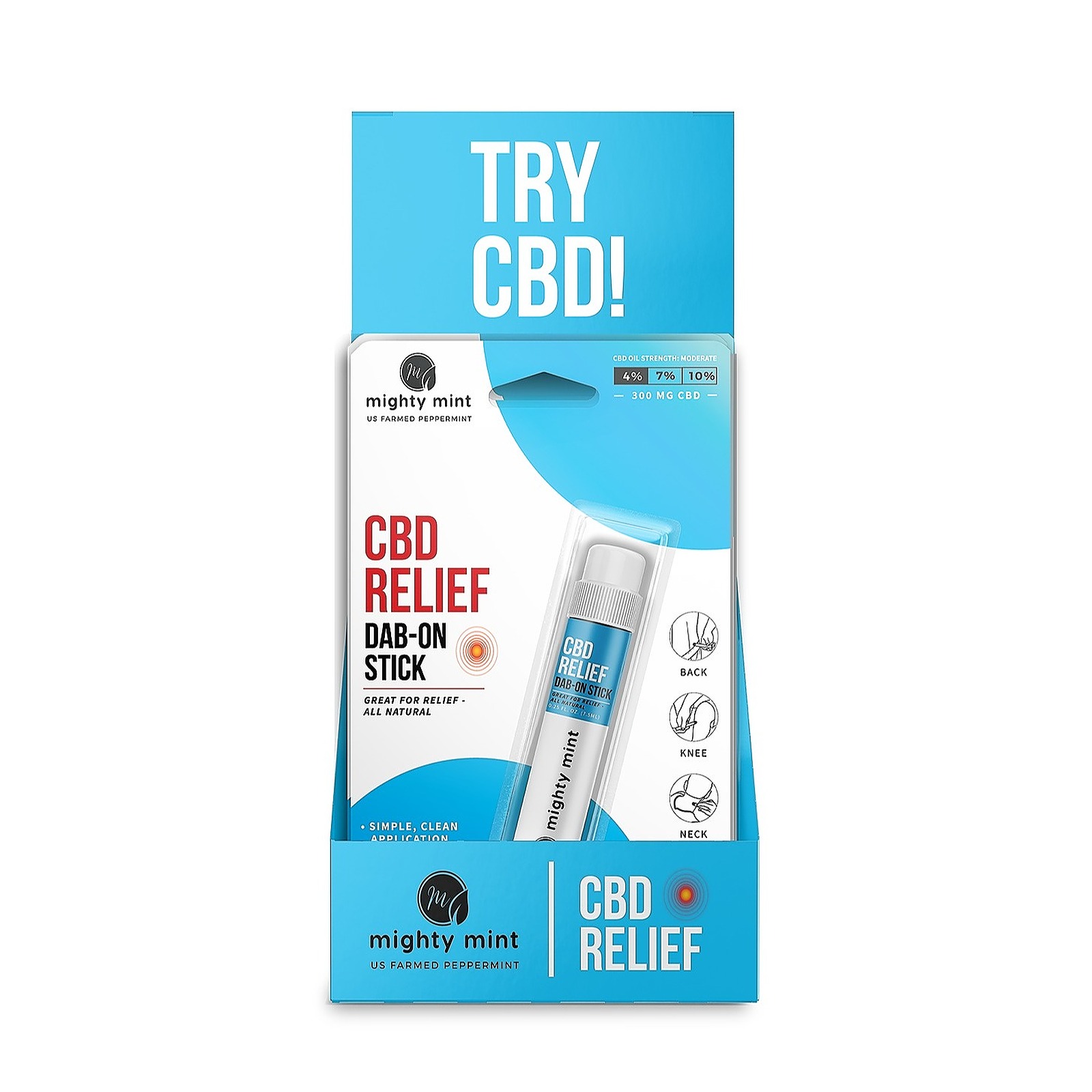 Mighty Mint: 6 Pack - 300mg - Mighty Mint - CBD Relief Dab-On Stick 0. ...