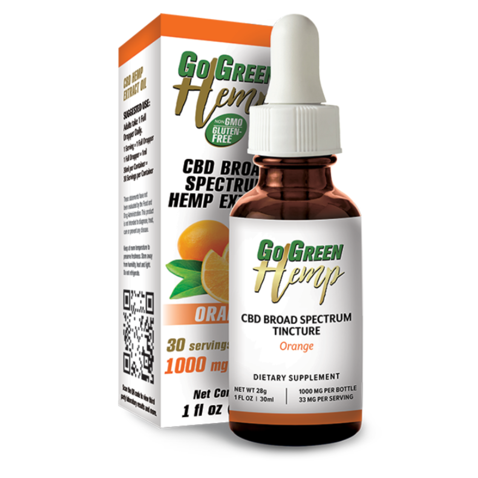 GoGreen Hemp CBD: GoGreen Hemp™ Orange CBD Cannabinoids 1000mg | Leafly