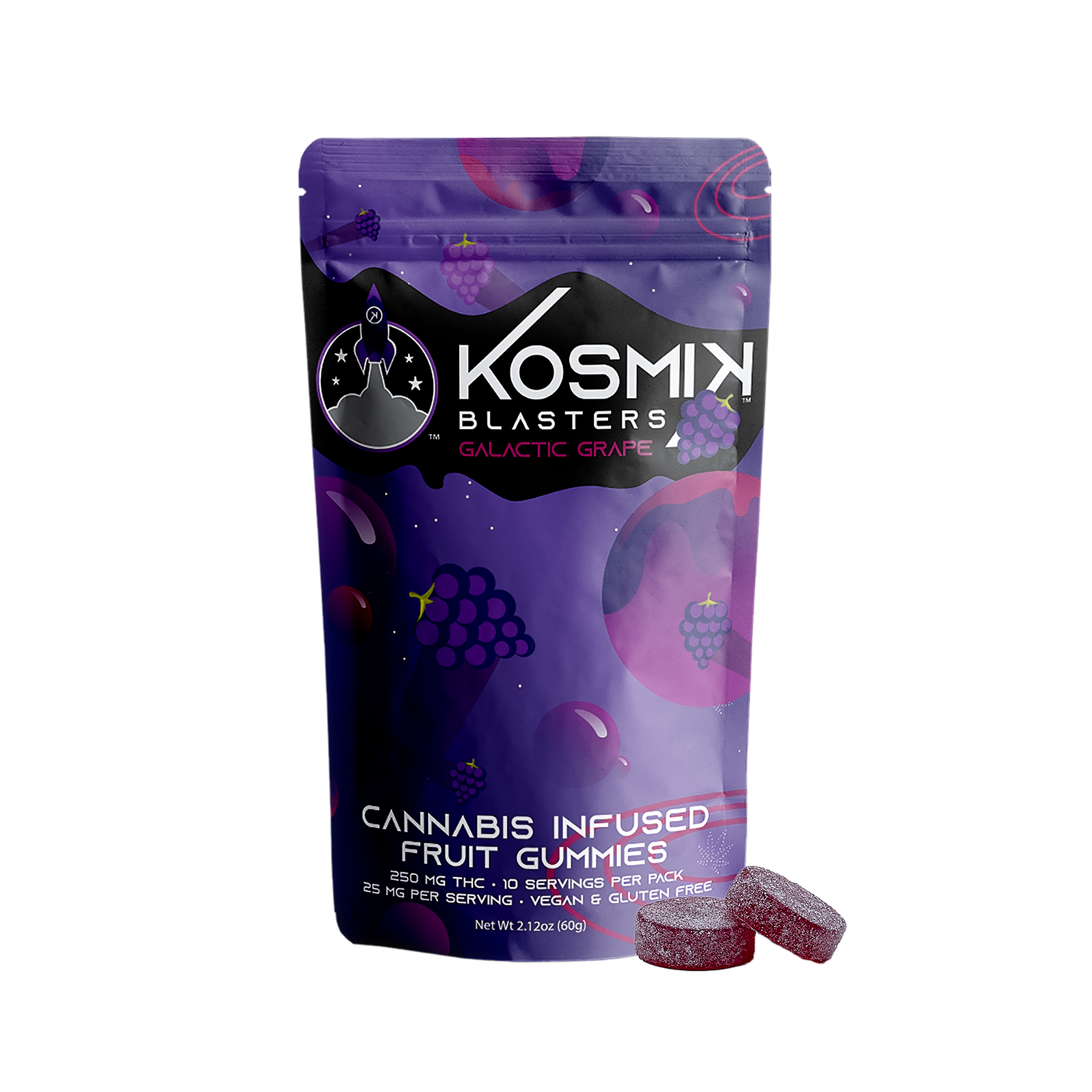 Kosmik Brands: Galactic Grape Blaster 250mg | GUMMIES | Leafly