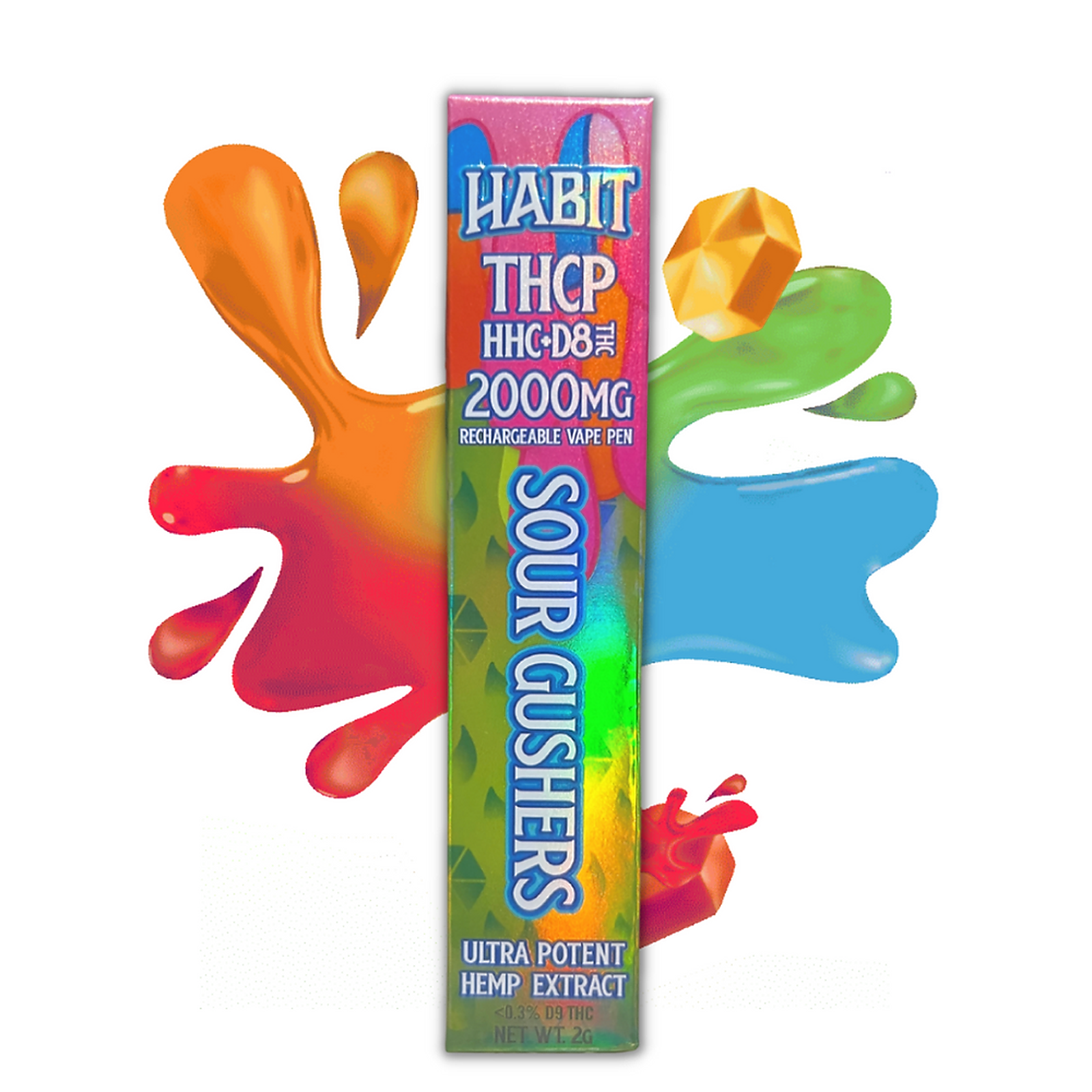 Luxe THC | 25% OFF with code LEAFLY: Gushers 2ml THCP/HHC/D8 Vape Pen | Leafly