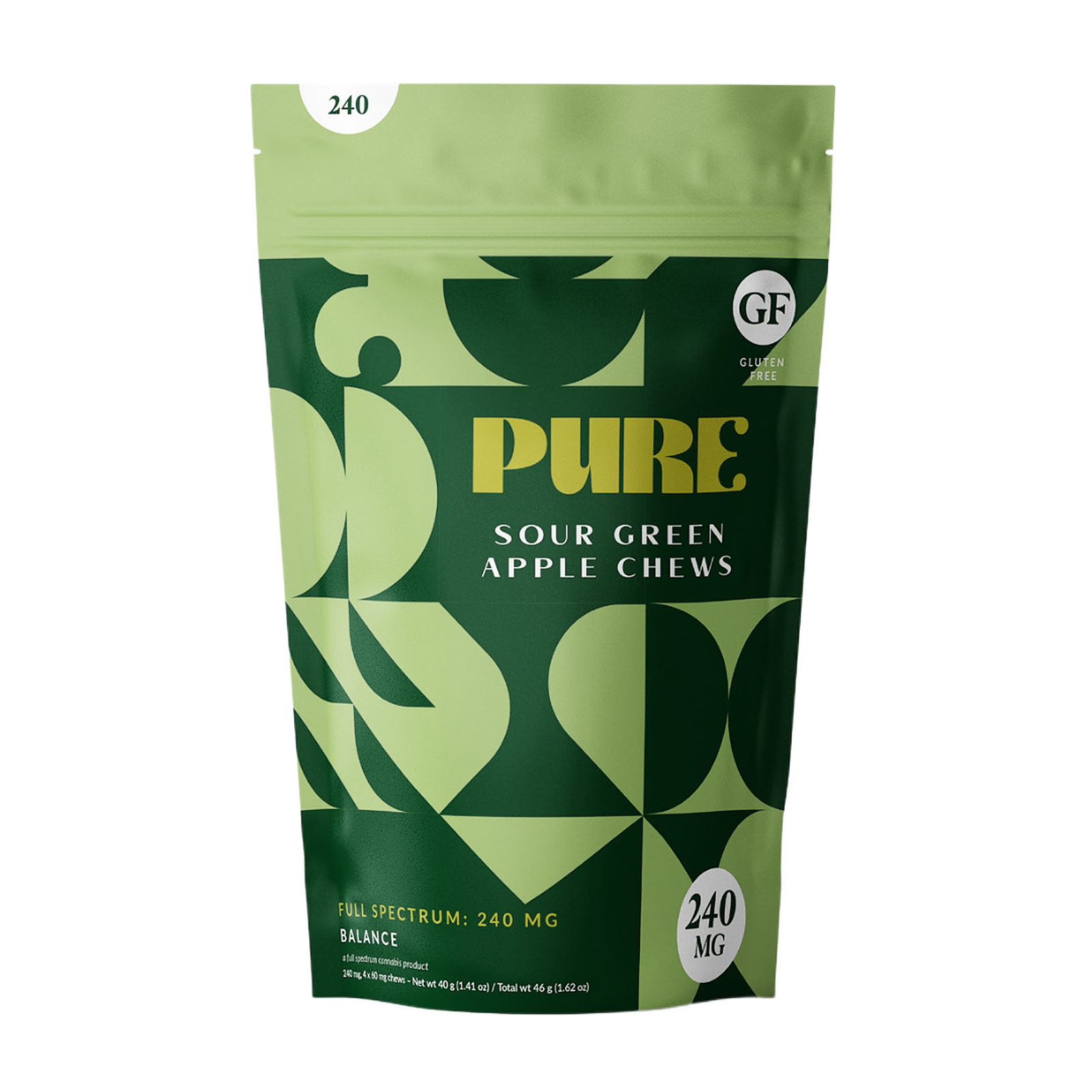 Pure Edibles: Pure Chews 240mg Sour Green Apple | Leafly
