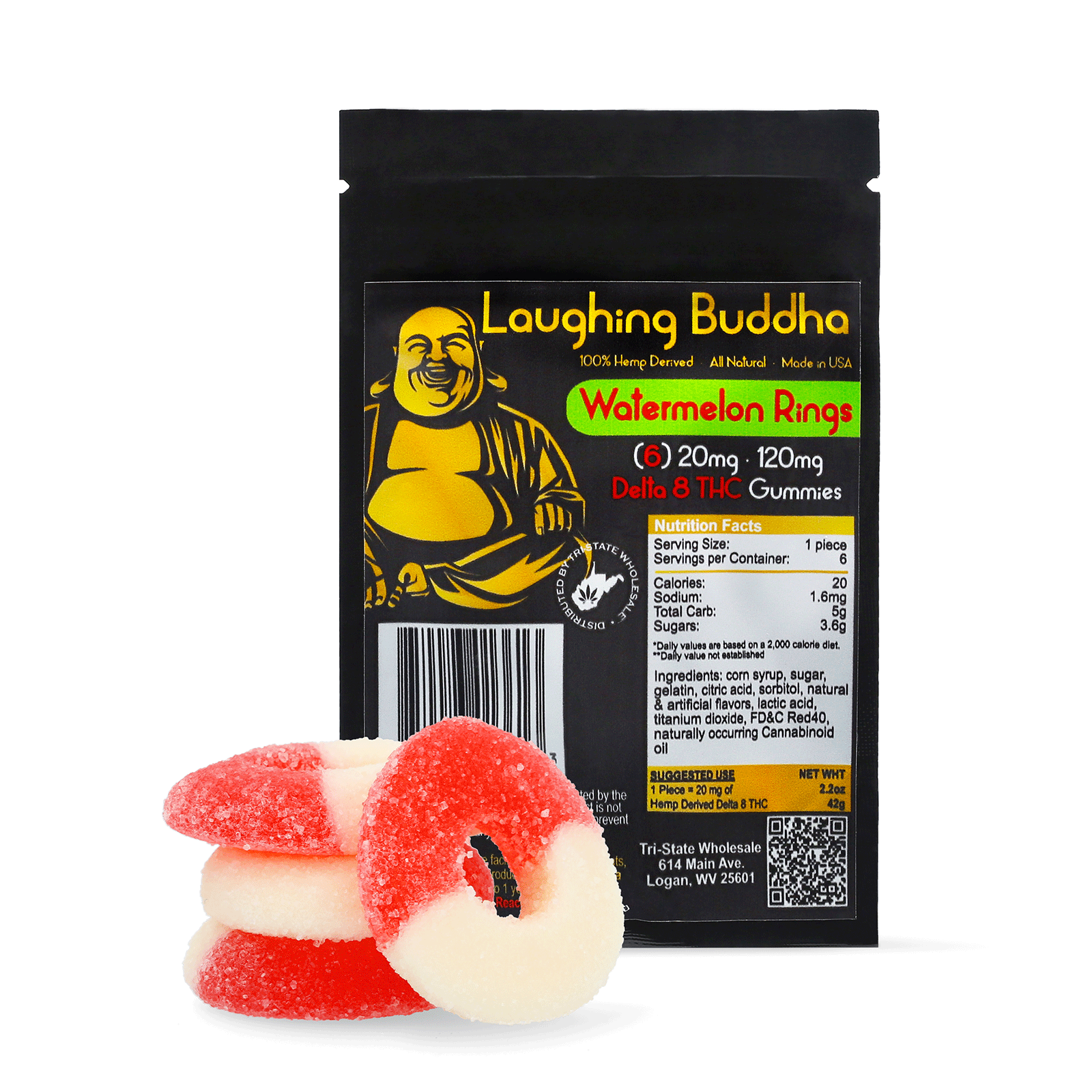 Laughing Buddha: Laughing Buddha Delta 8 THC Watermelon Rings Gummies ...