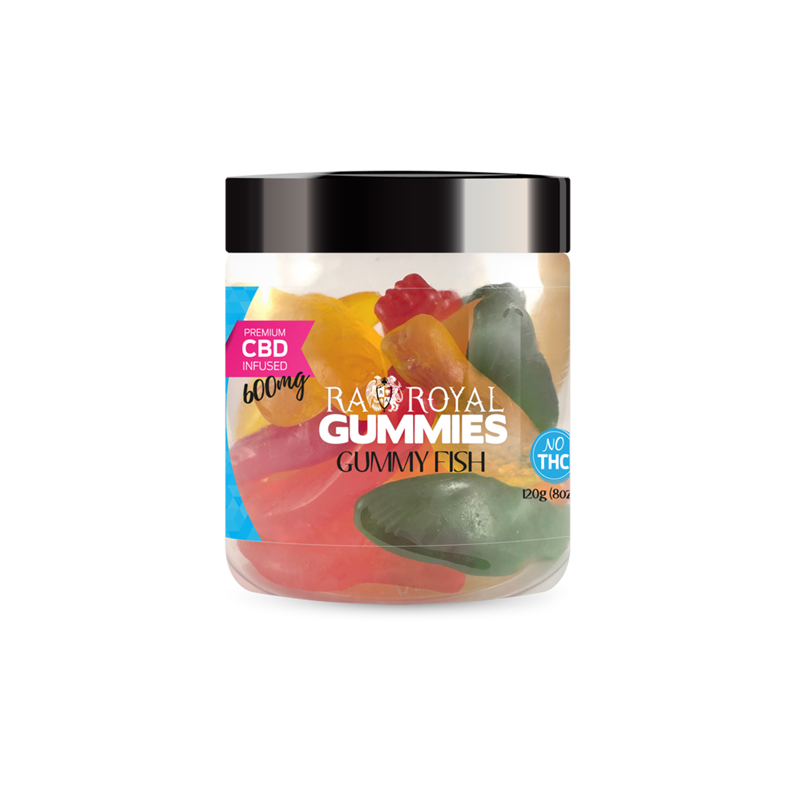 RA Royal: R.A. Royal Gummies: CBD Fish Gummy Jar (600 MG) | Leafly