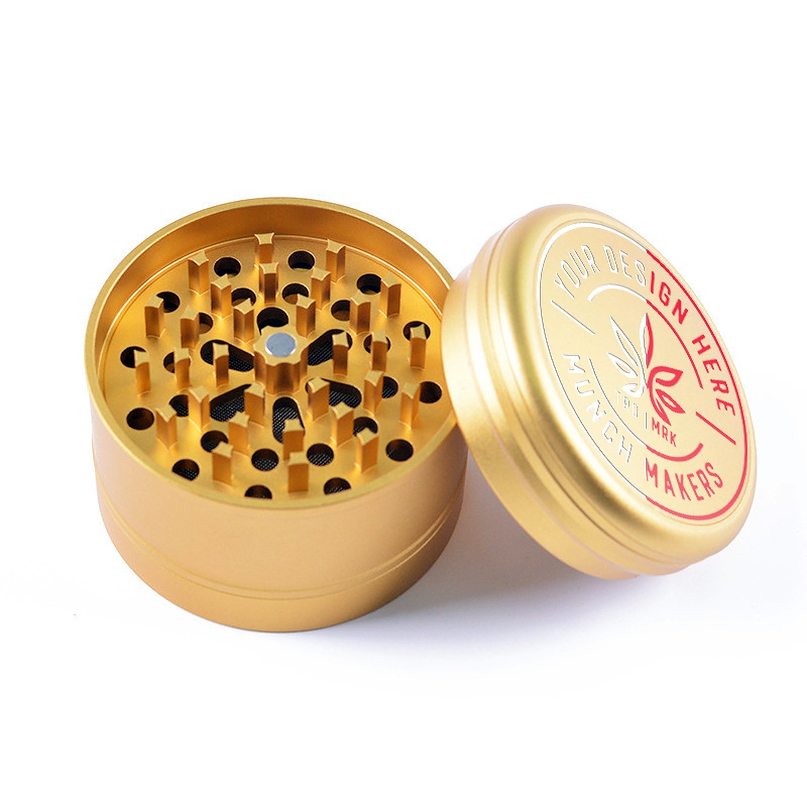 Munchmakers - Premium Custom Grinders: Round Edged Grinder | Leafly