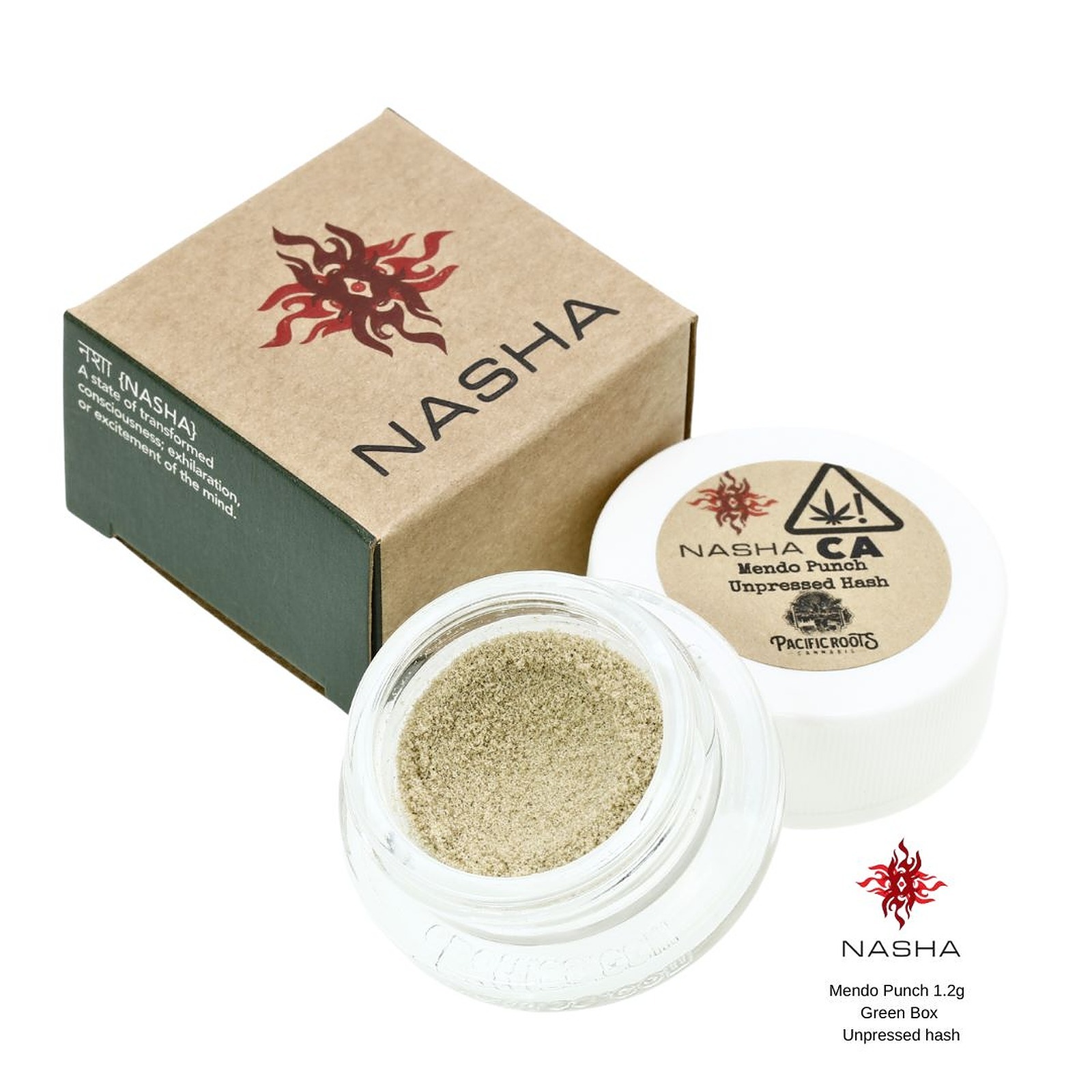 NASHA: Mendo Punch 1.2g Green Unpressed Hash (Pacific Roots) | Leafly