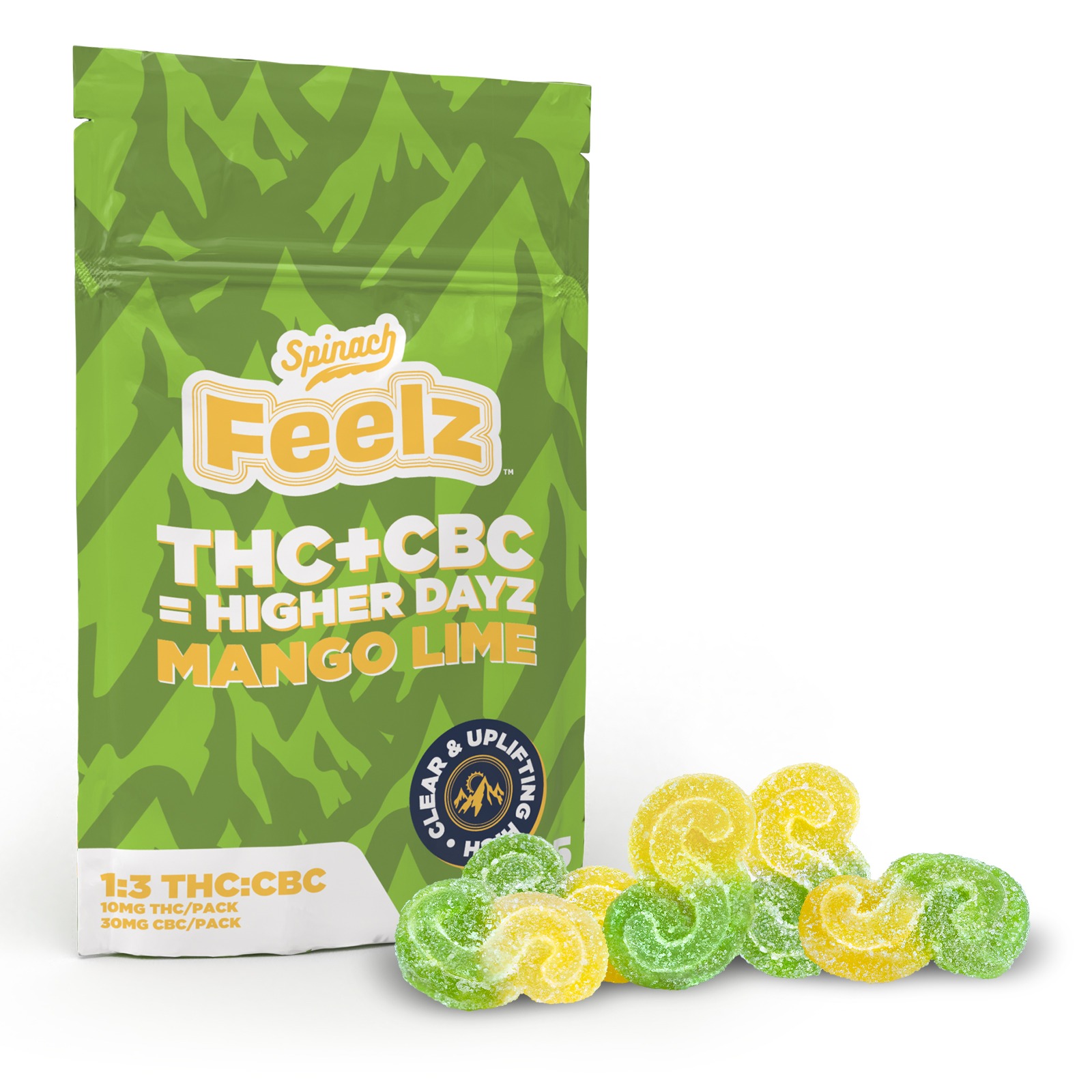 Spinach: Spinach FEELZ Higher Dayz THC+CBC Mango Lime Gummies | Leafly