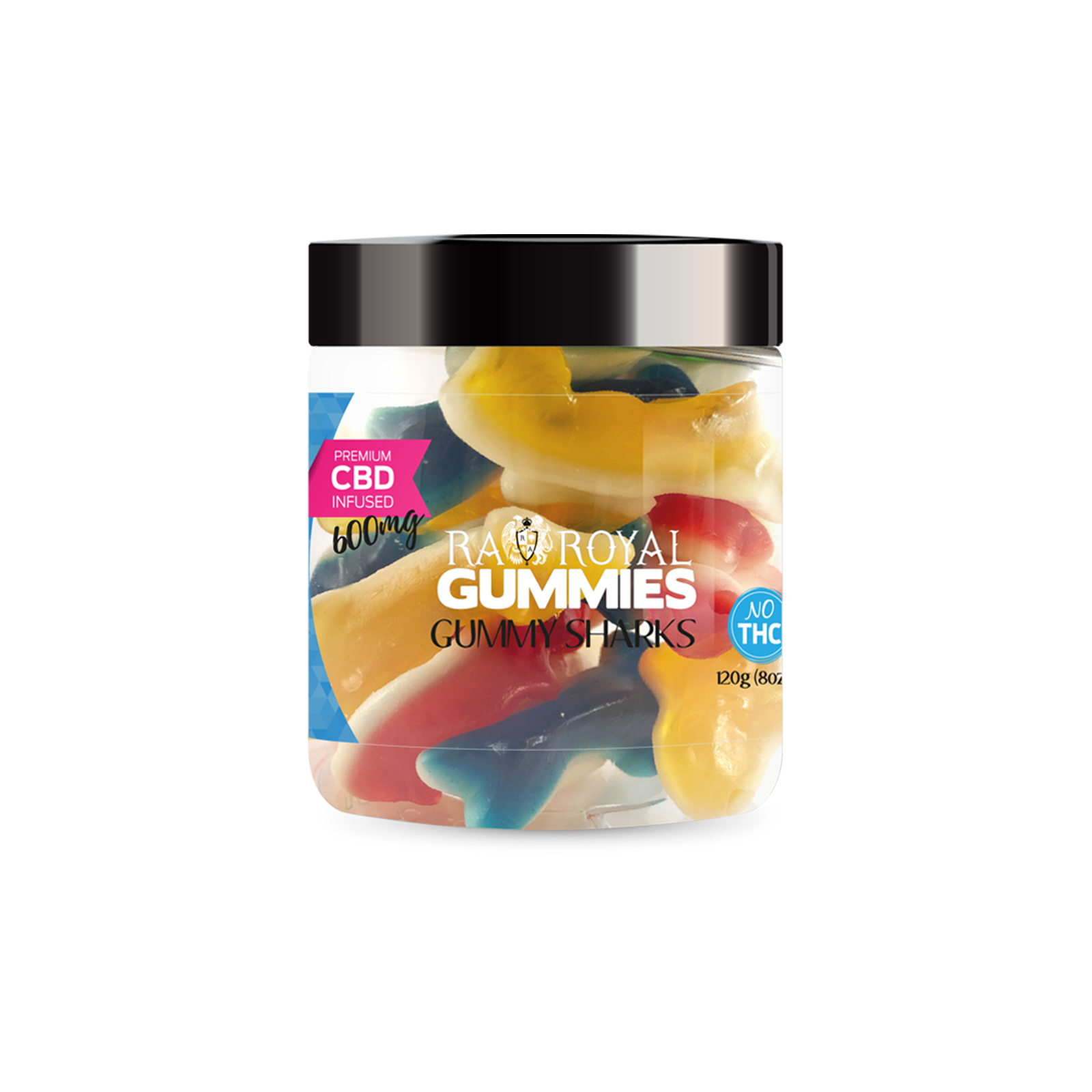 RA Royal: R.A. Royal Gummies: CBD Gummy Shark Jar (600 MG) | Leafly