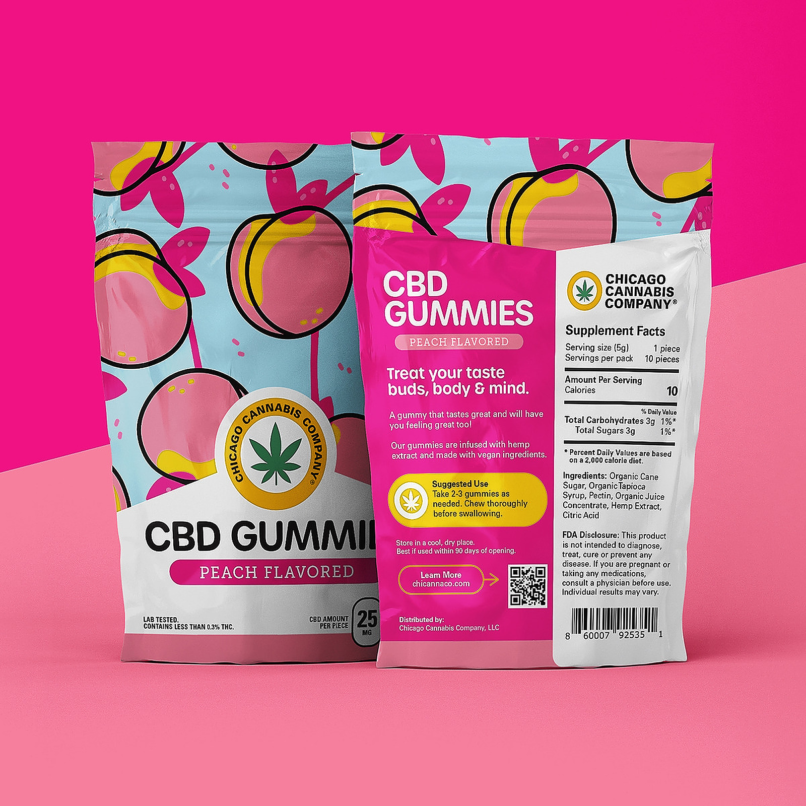 Chicago Cannabis Company Chicago Cannabis Company 25mg Cbd Peach Gummies Leafly