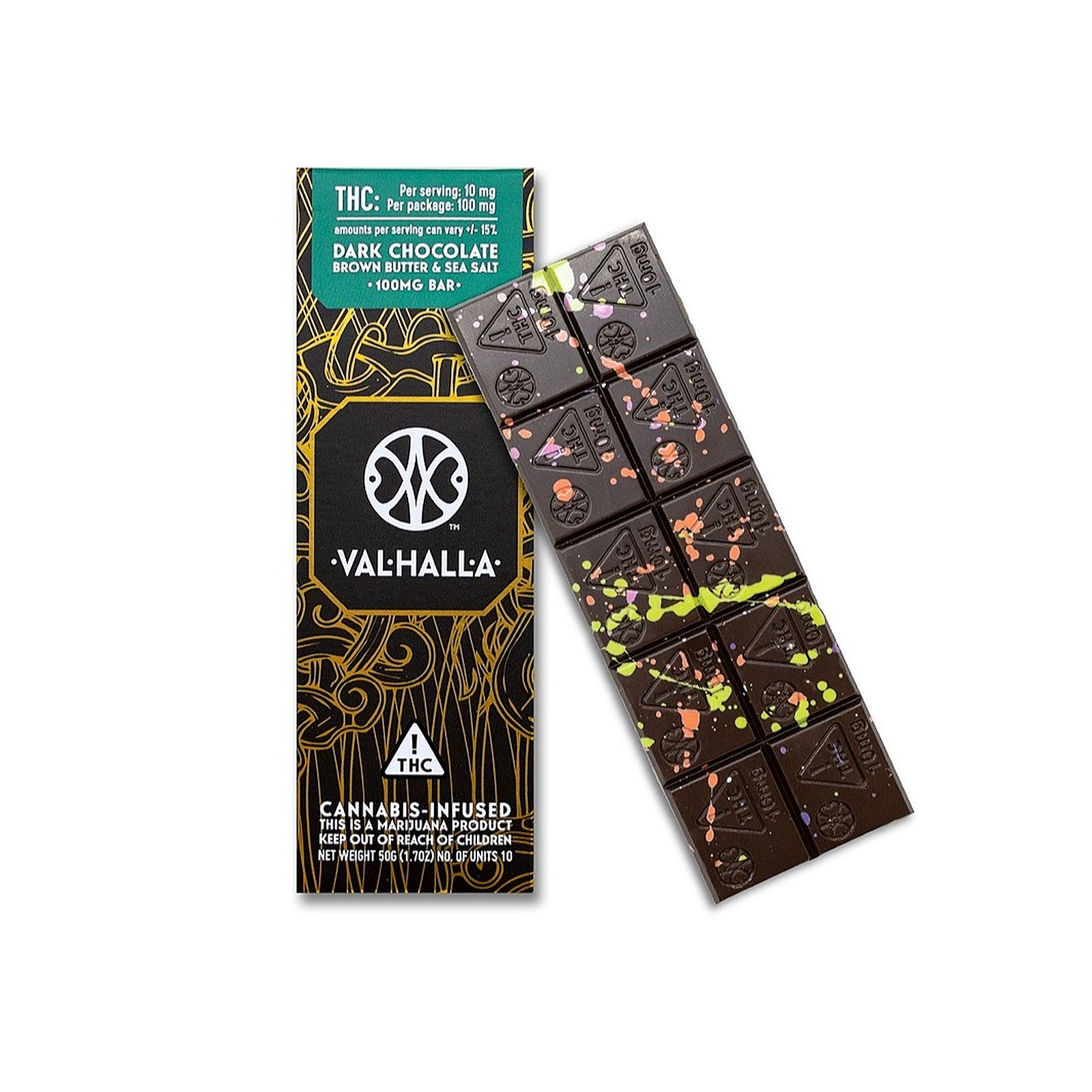 Valhalla Confections: Brown Butter & Sea Salt Dark Chocolate Bar 100mg ...
