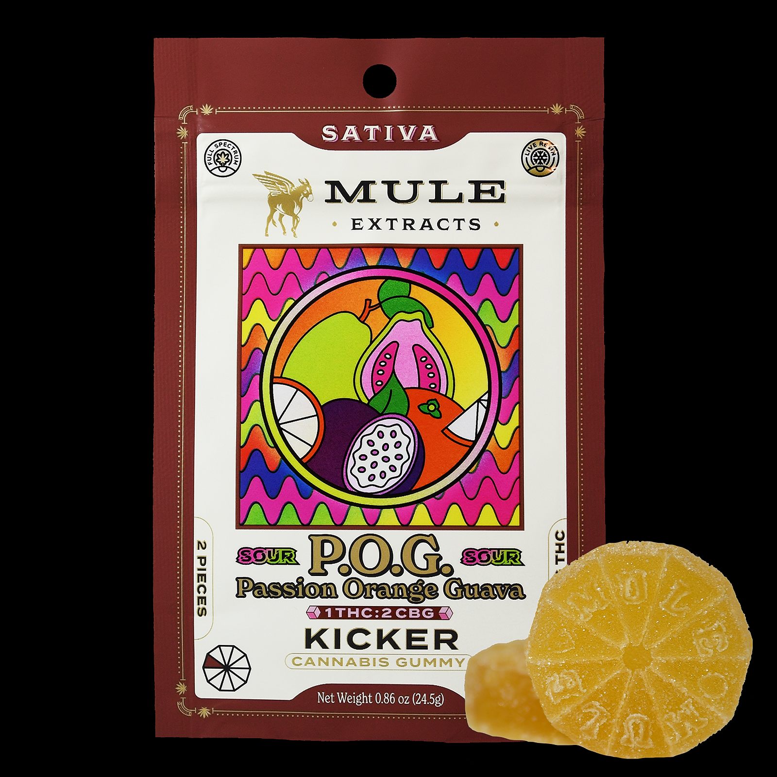 Mule Extracts: 100mg 2-Piece Sour POG CBG 1:2 Kicker (Sativa) | Leafly
