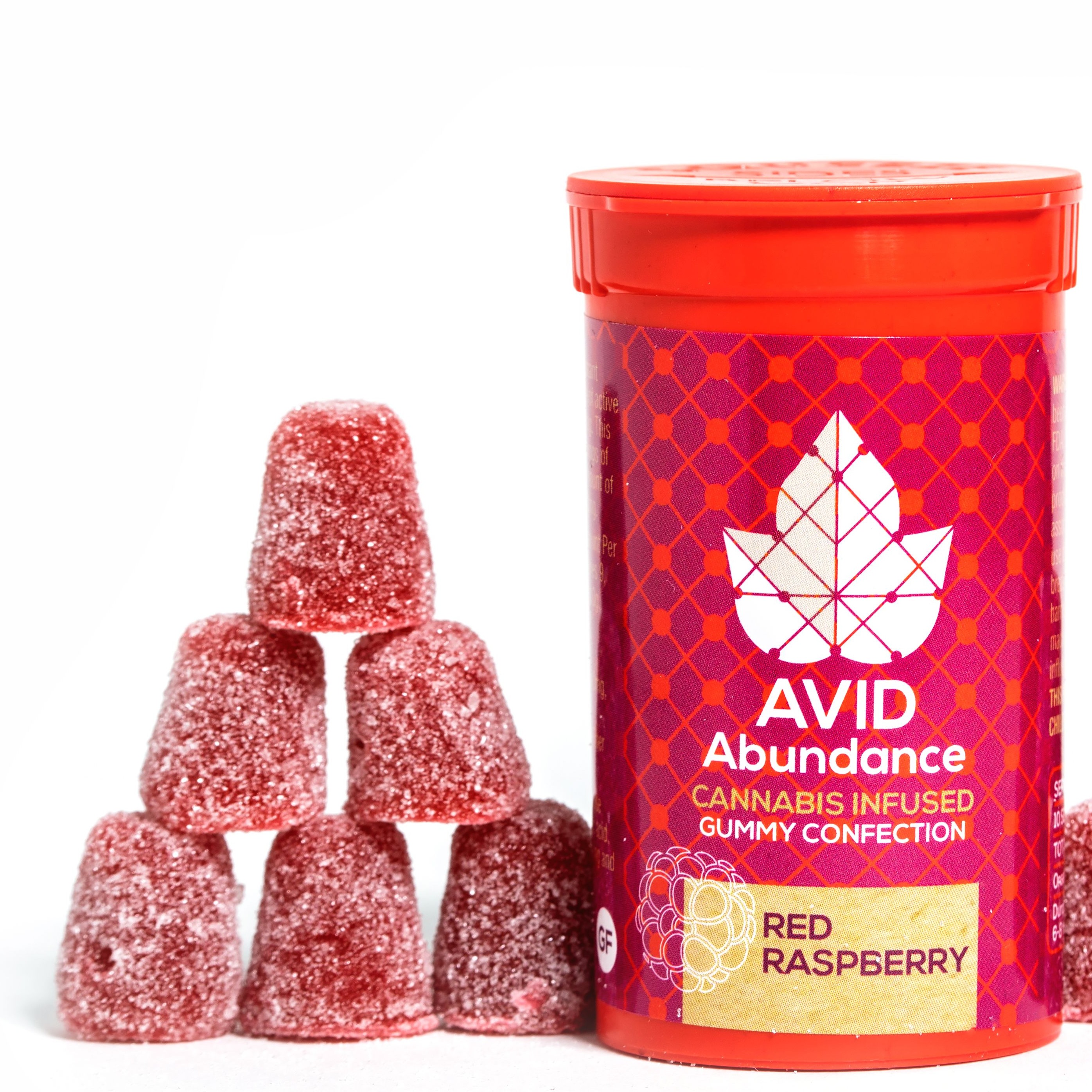 Avid Abundance: Red Raspberry Gummies THC 50mg 10-pack | Leafly