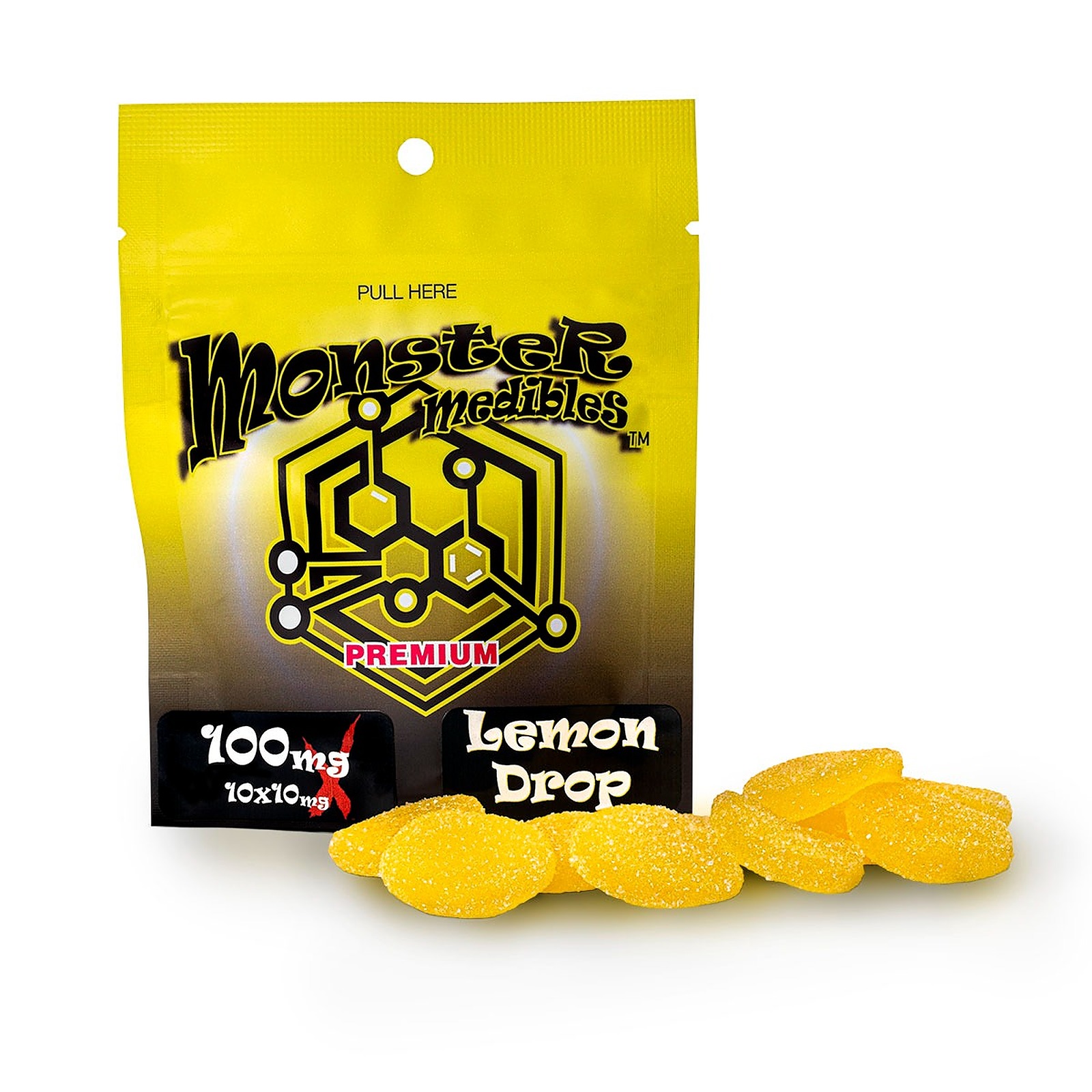 Monster Xtracts: (REC) Lemon Drop 10x10mg Gummies | Leafly
