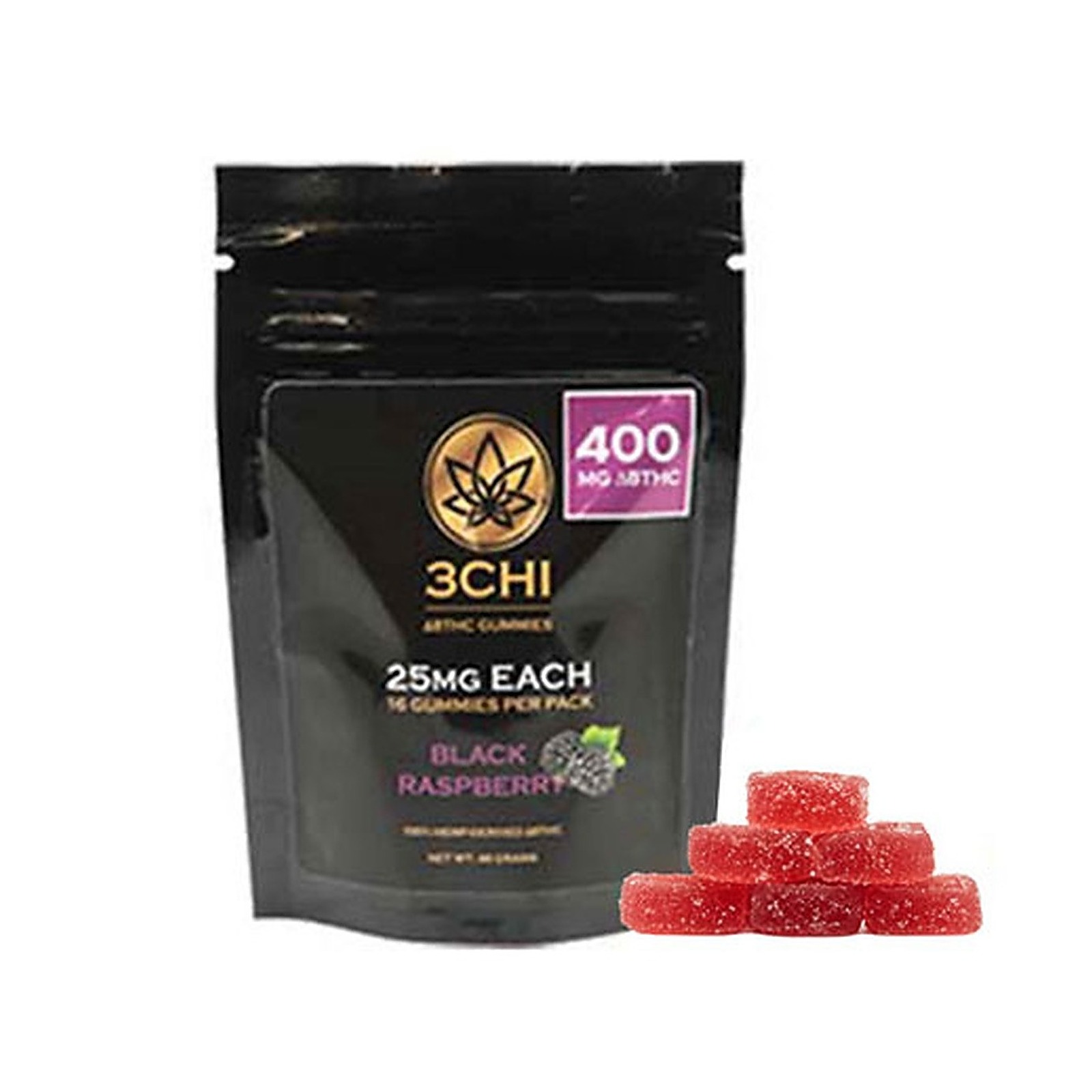 3CHI: Black Raspberry Delta-8 THC Gummies 400mg 16-pack | Leafly