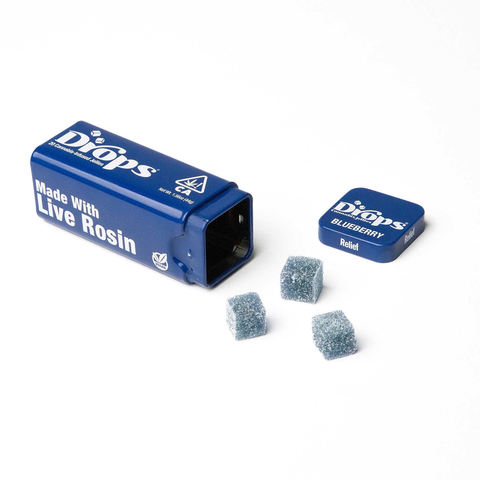 Drops: 4:1 Blueberry Jellies 200mg CBD, 50mg THC | 20-pack | Leafly