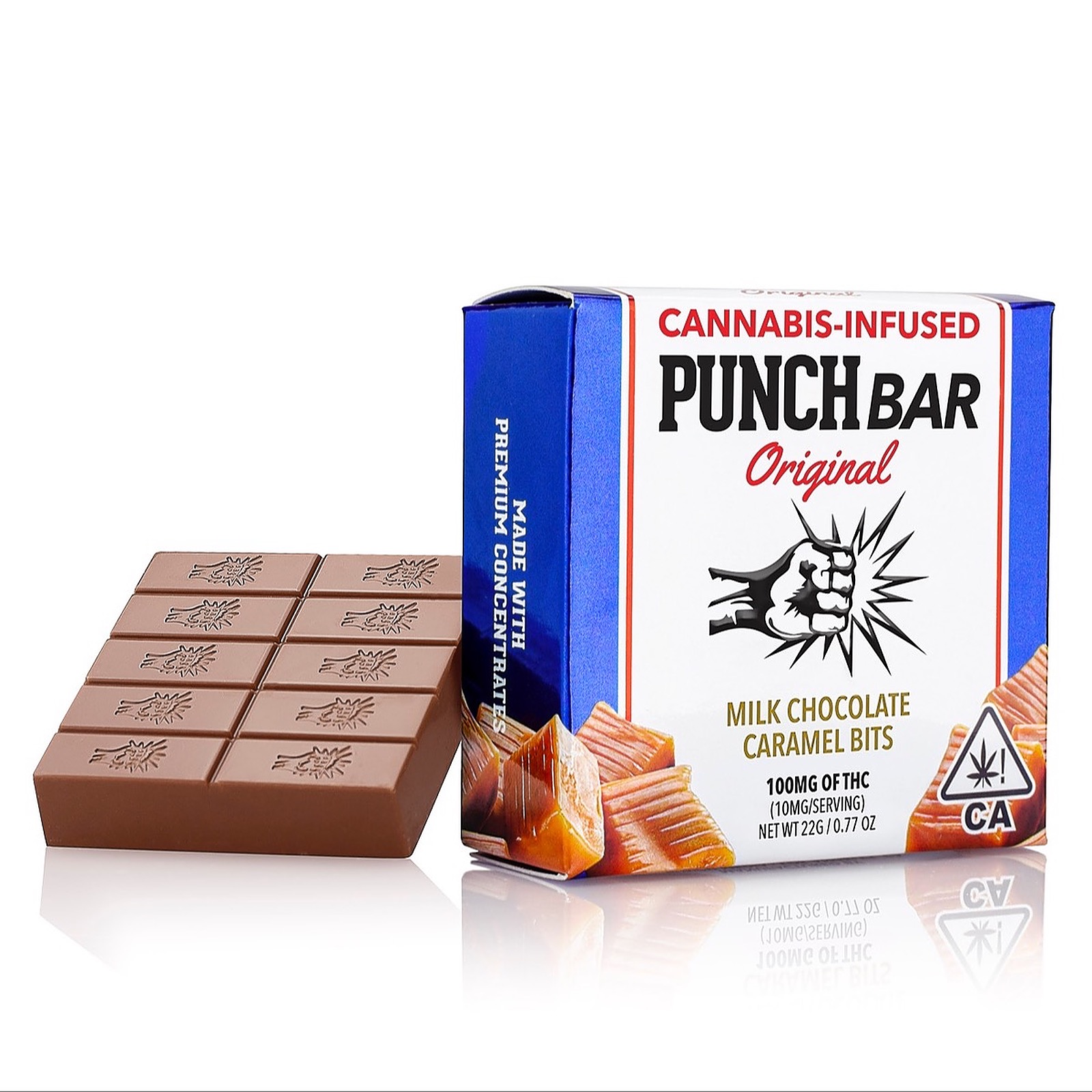 Punch Edibles: Milk Chocolate Caramel Bits Punch Bar | Leafly