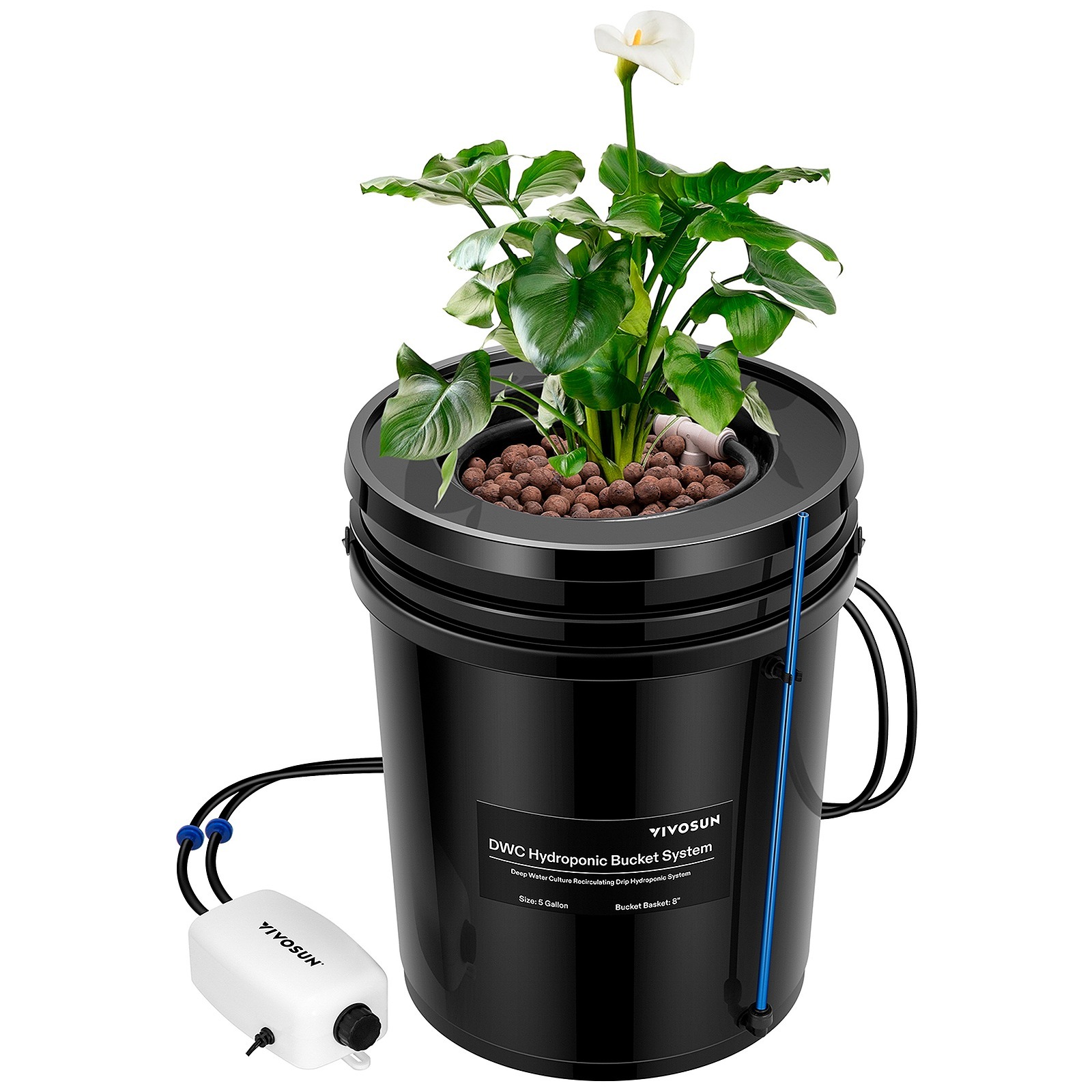VIVOSUN: VIVOSUN 5 Gallon DWC Hydroponic System Kit (4 Bucket, Black) | Leafly