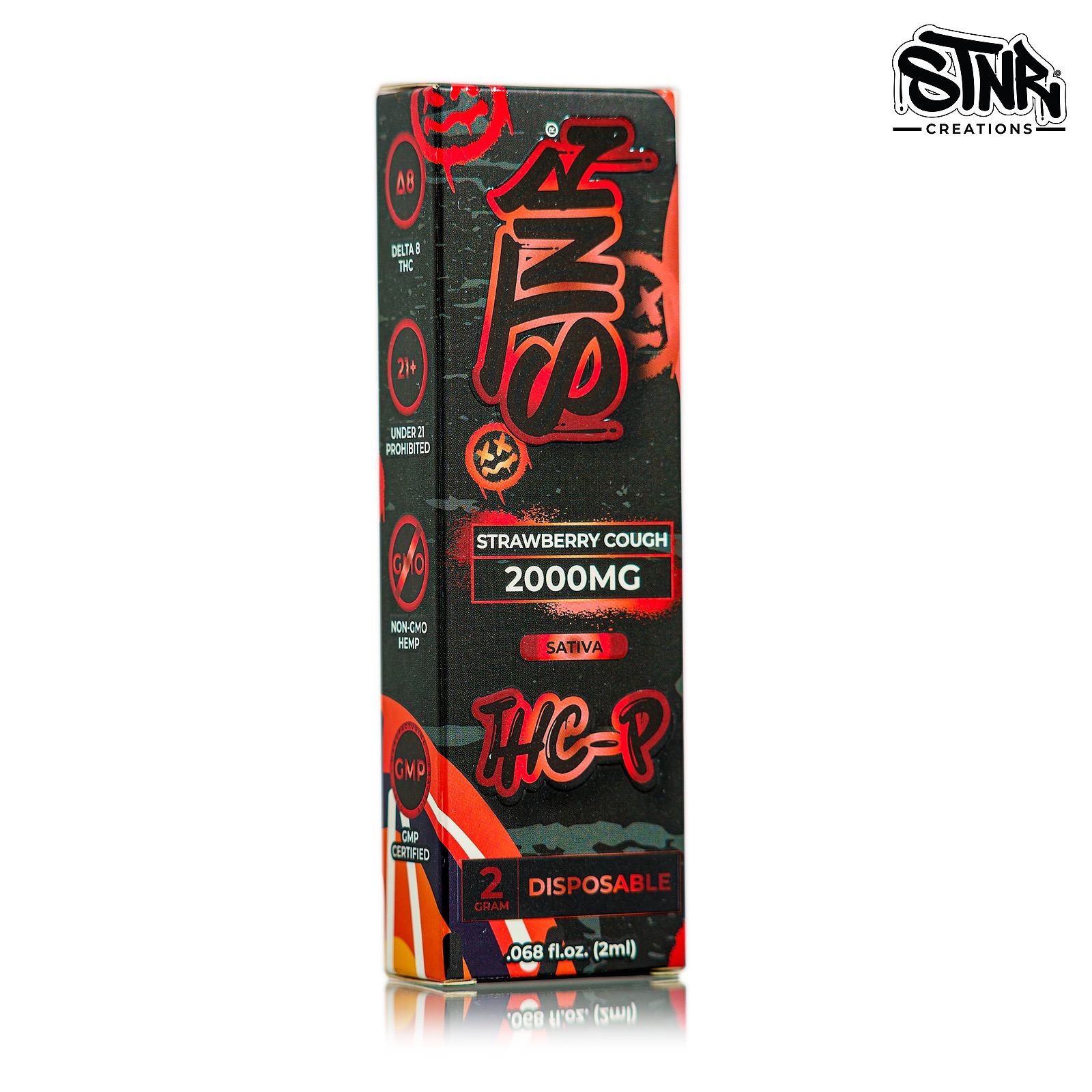 STNR Creations: Strawberry Cough THC-P | 2 Gram Disposable | Leafly