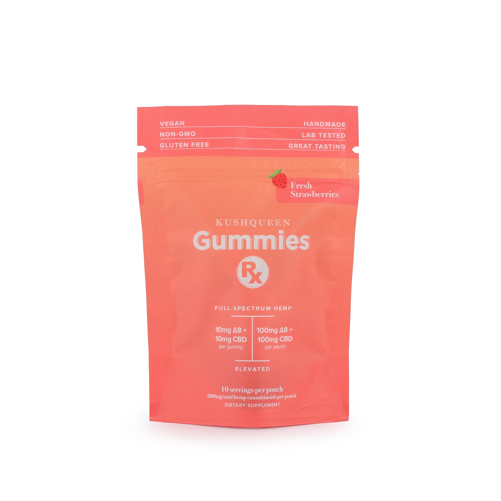 Kush Queen: Gummies Rx Elevated Strawberry CBD + Delta 8 THC Chews | Leafly