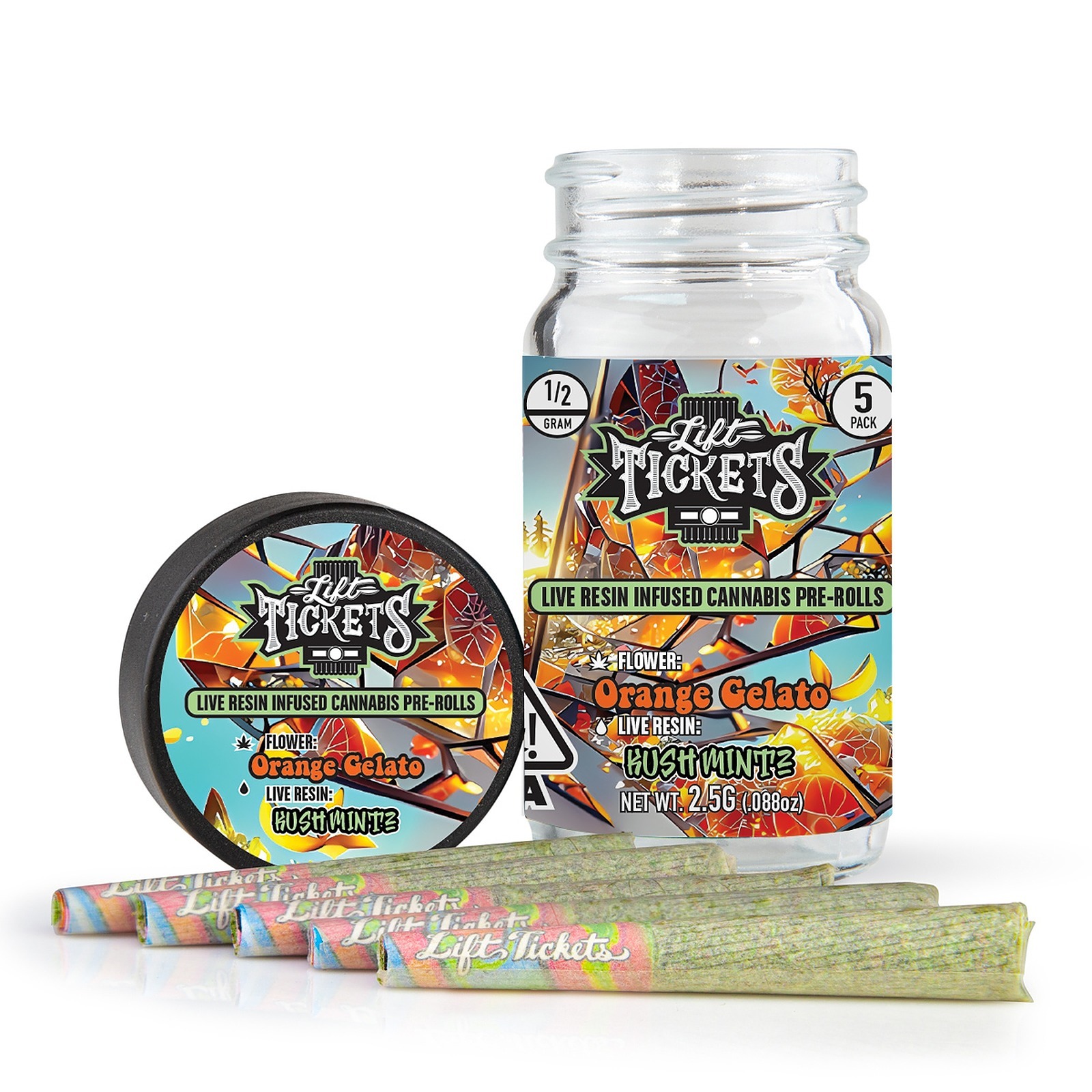 Lift Tickets: Orange Gelato x Kush Mintz - 0.5g Infused Pre Roll ...
