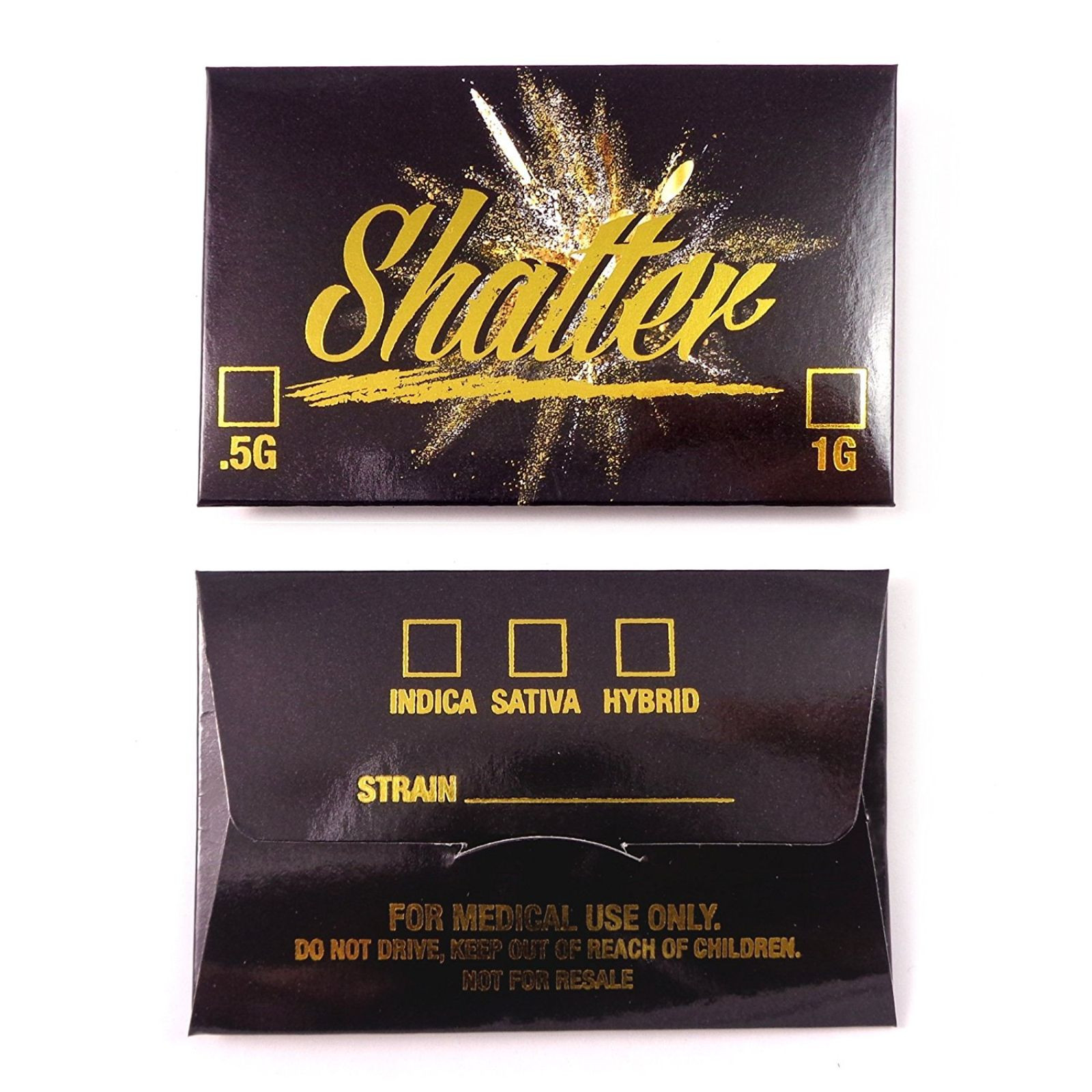 Shatter Labels: 25 Black Gold Foil Glossy Extract Coin Shatter Labels ...