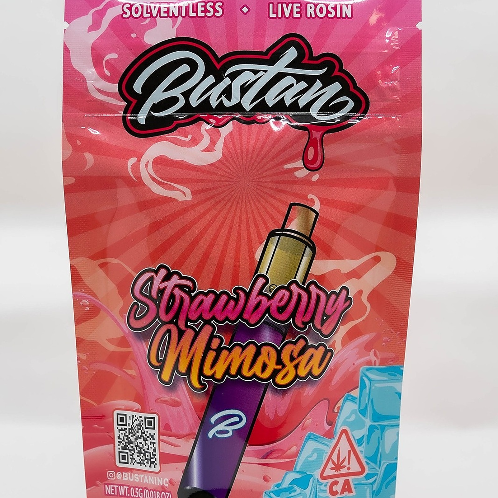 Bustan: Strawberry Mimosa Solventless Live Rosin Vape 0.5g | Leafly