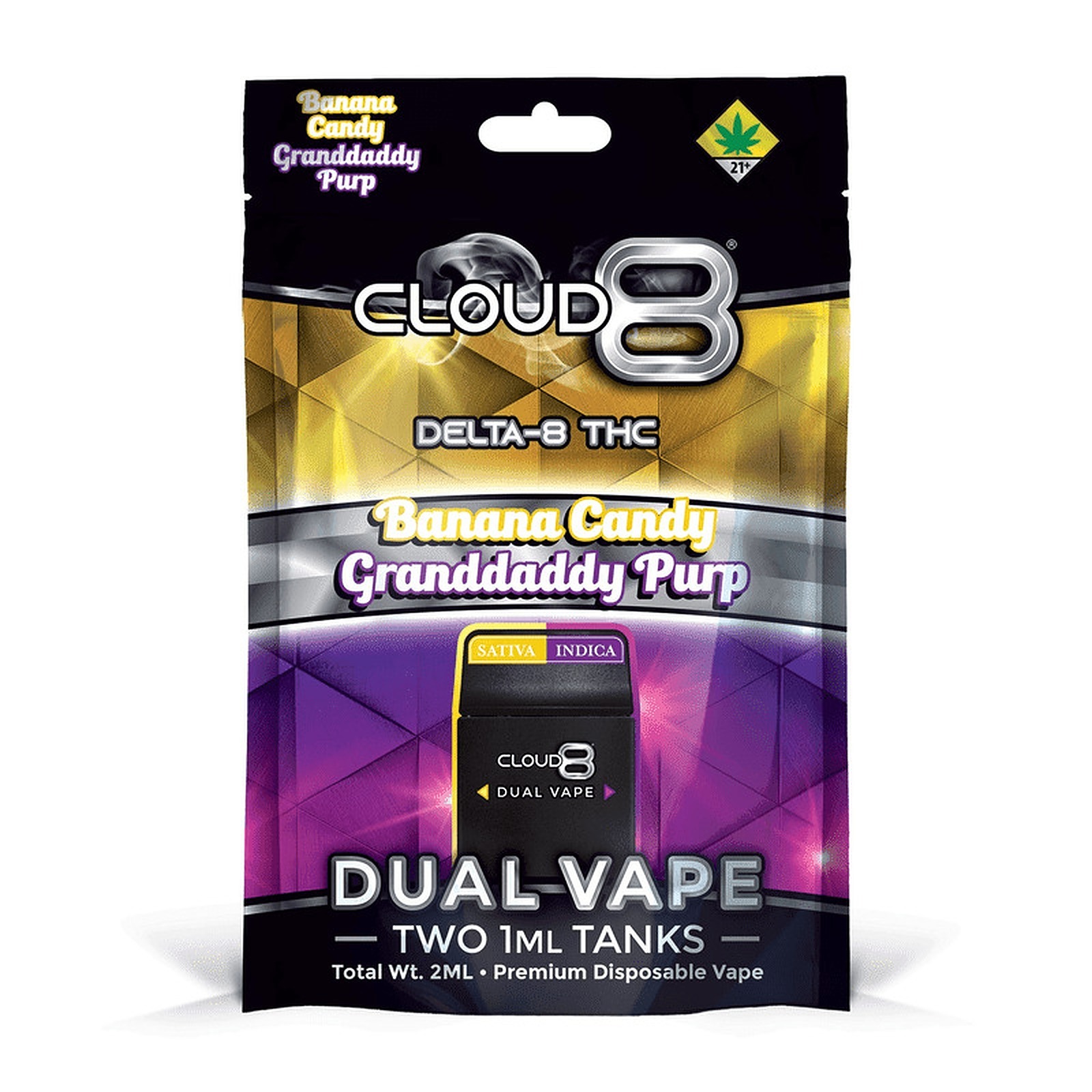 Cloud 8 Delta-8 THC: Cloud 8 2ML Dual Vape Disposable - Delta 8 ...